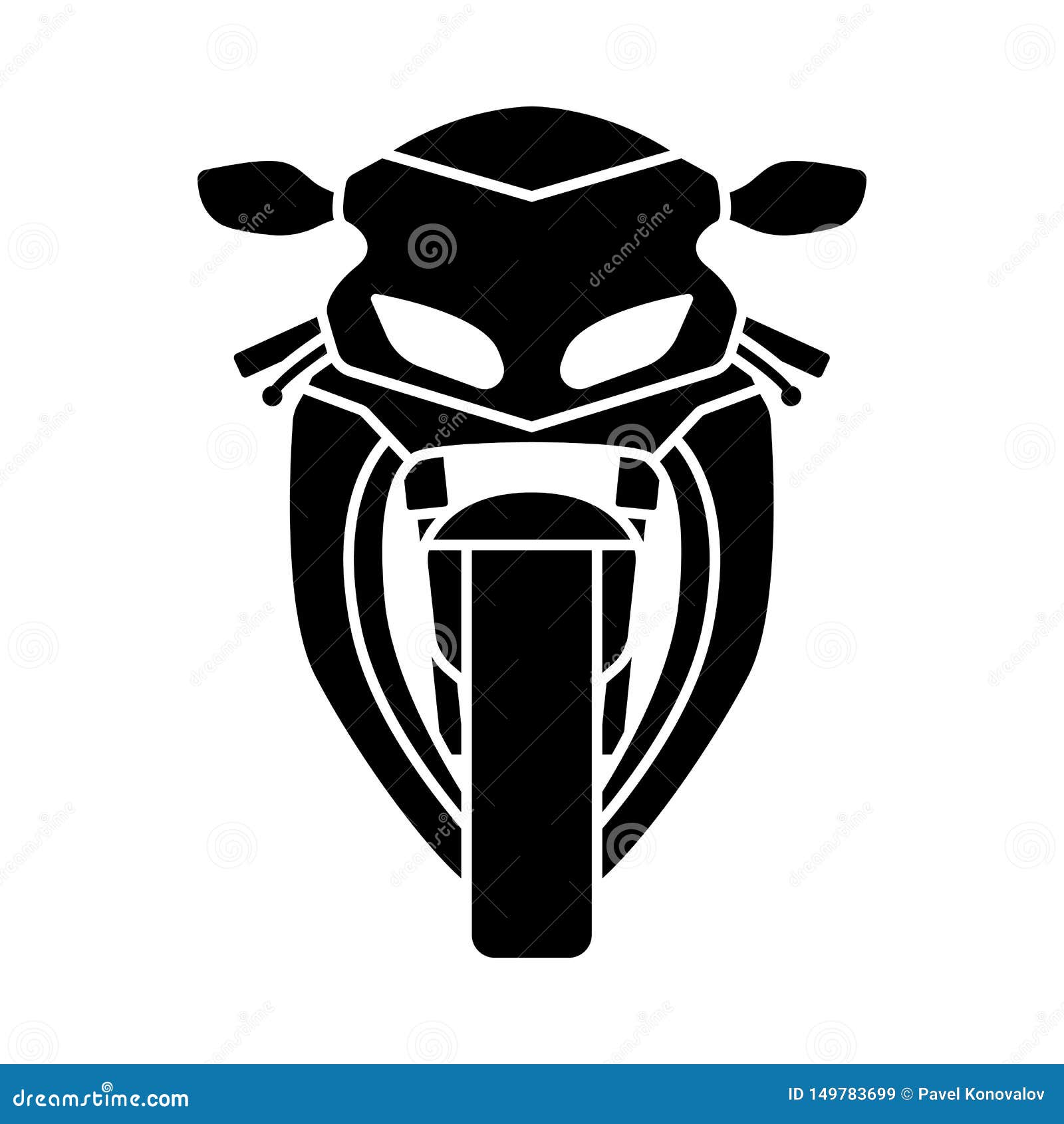Motorcycle Icon Front View stock vector. Illustration of travel - 149783699