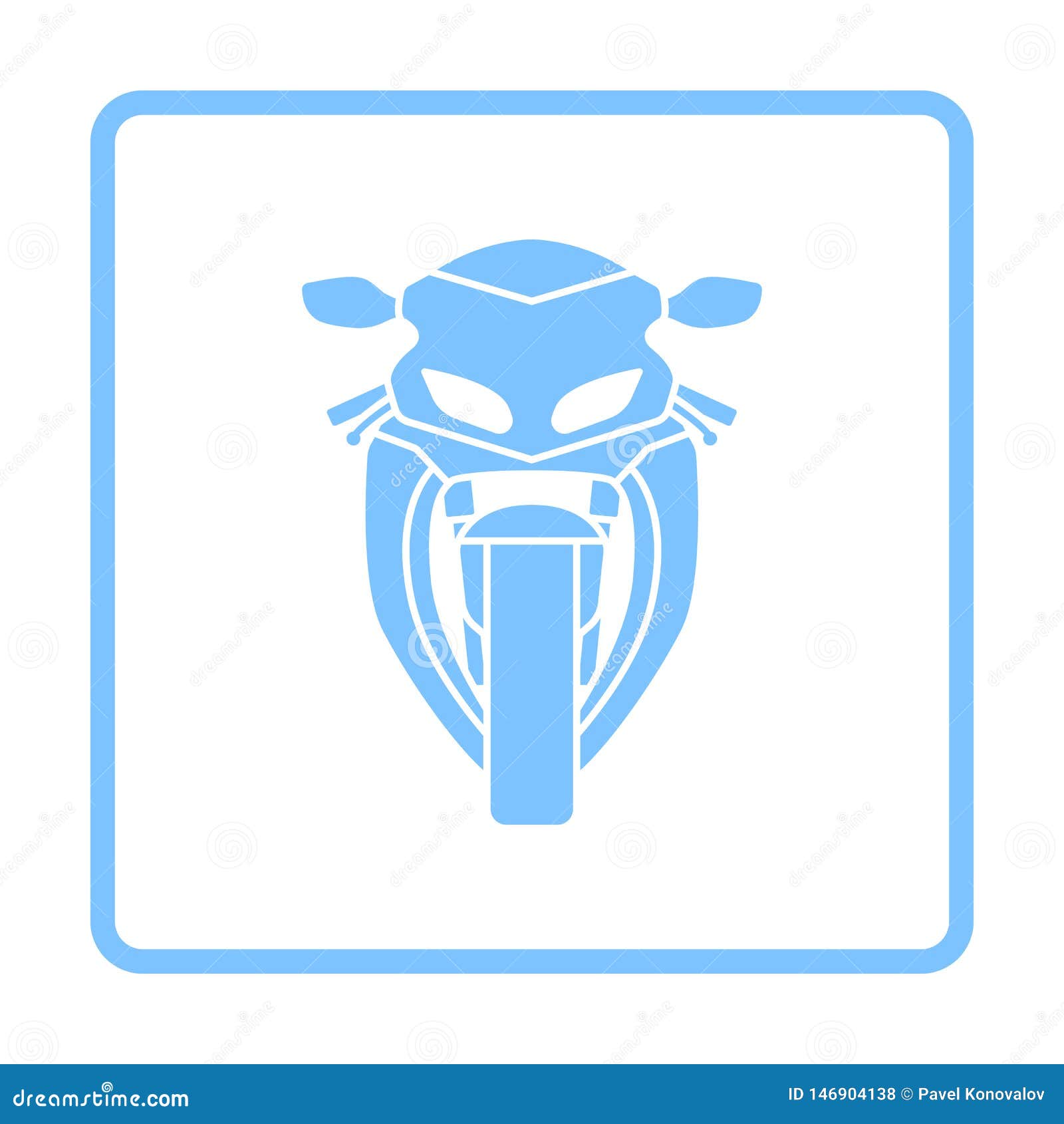 Motorcycle Icon Front View stock vector. Illustration of wheel - 146904138