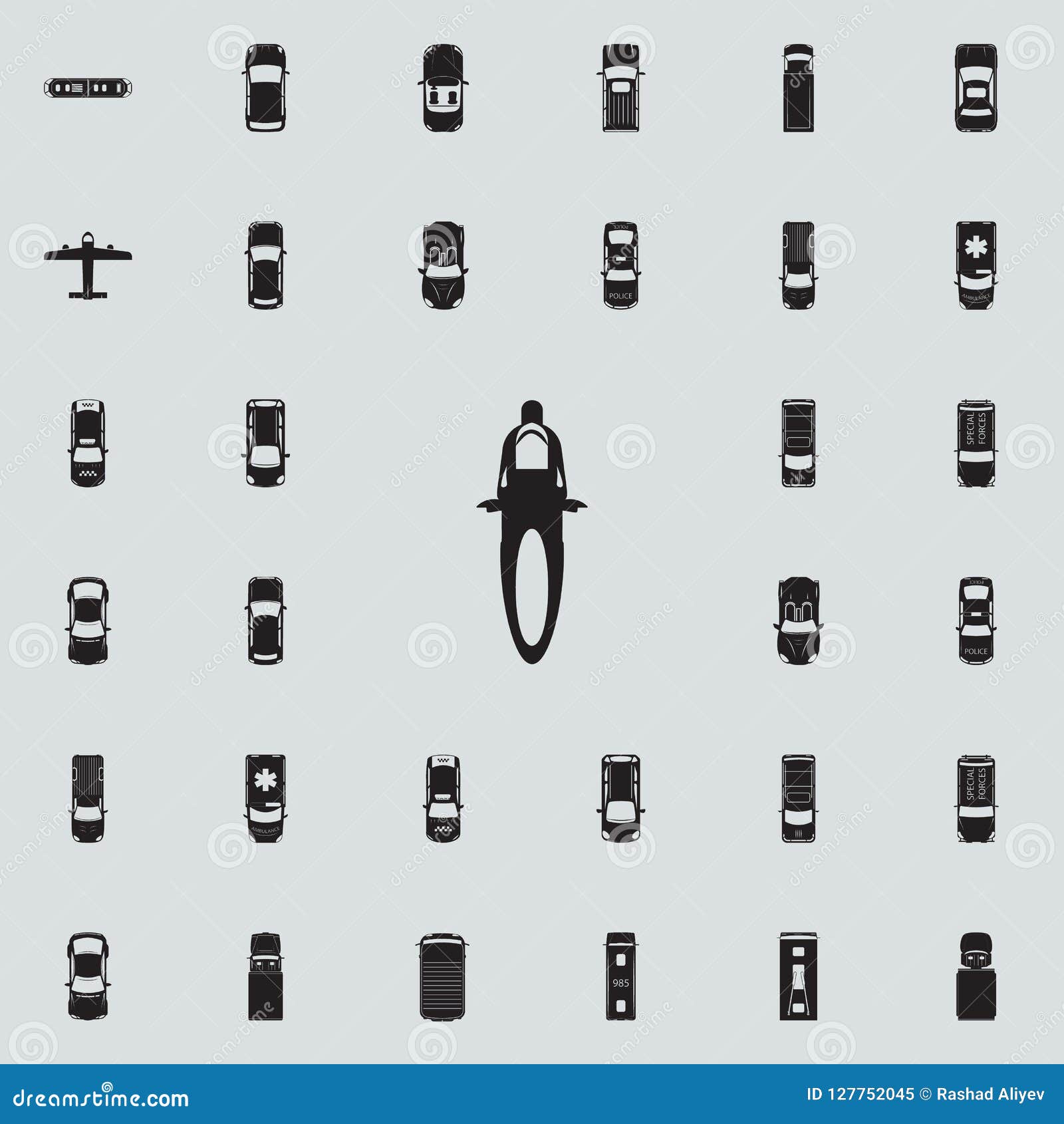 Motorcycle Icon. Transport View from Above Icons Universal Set for Web ...