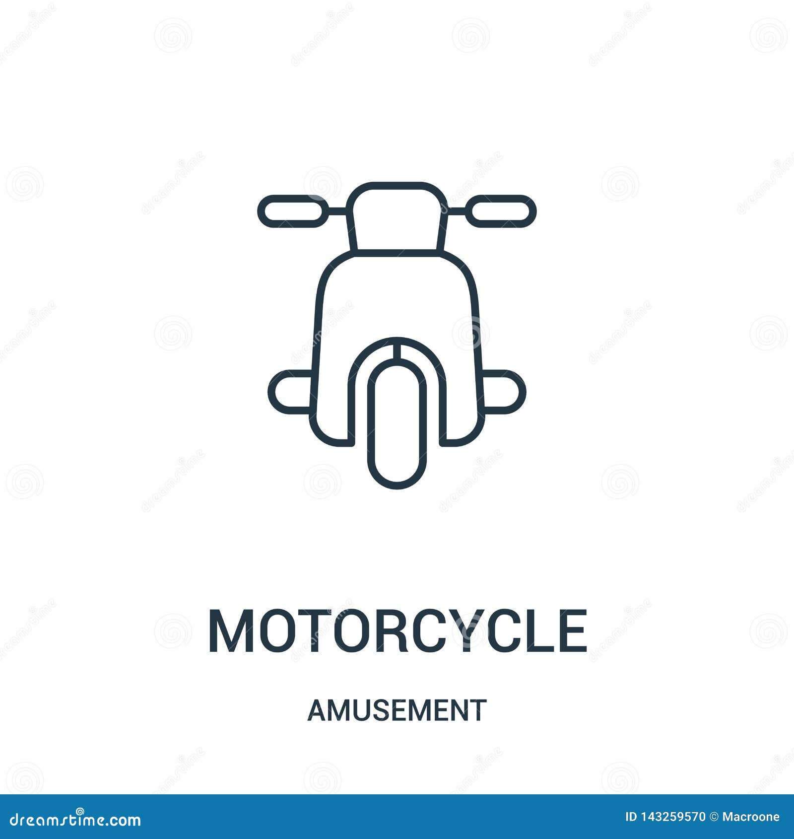 Motorcycle Icon Vector from Amusement Collection. Thin Line Motorcycle ...