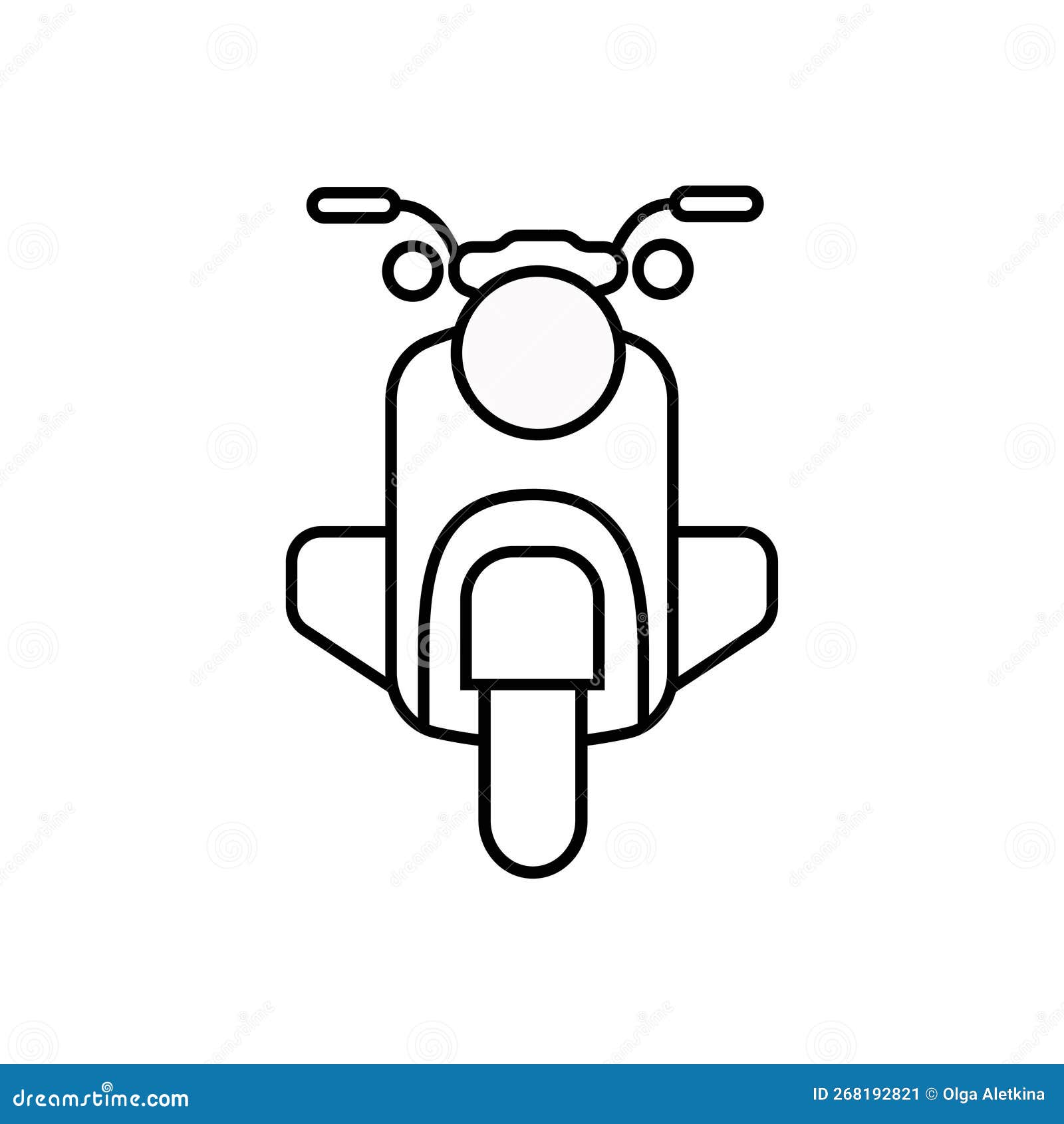Front of Motorcycle Line Icon. Line Icons with Flat Design Elements on ...
