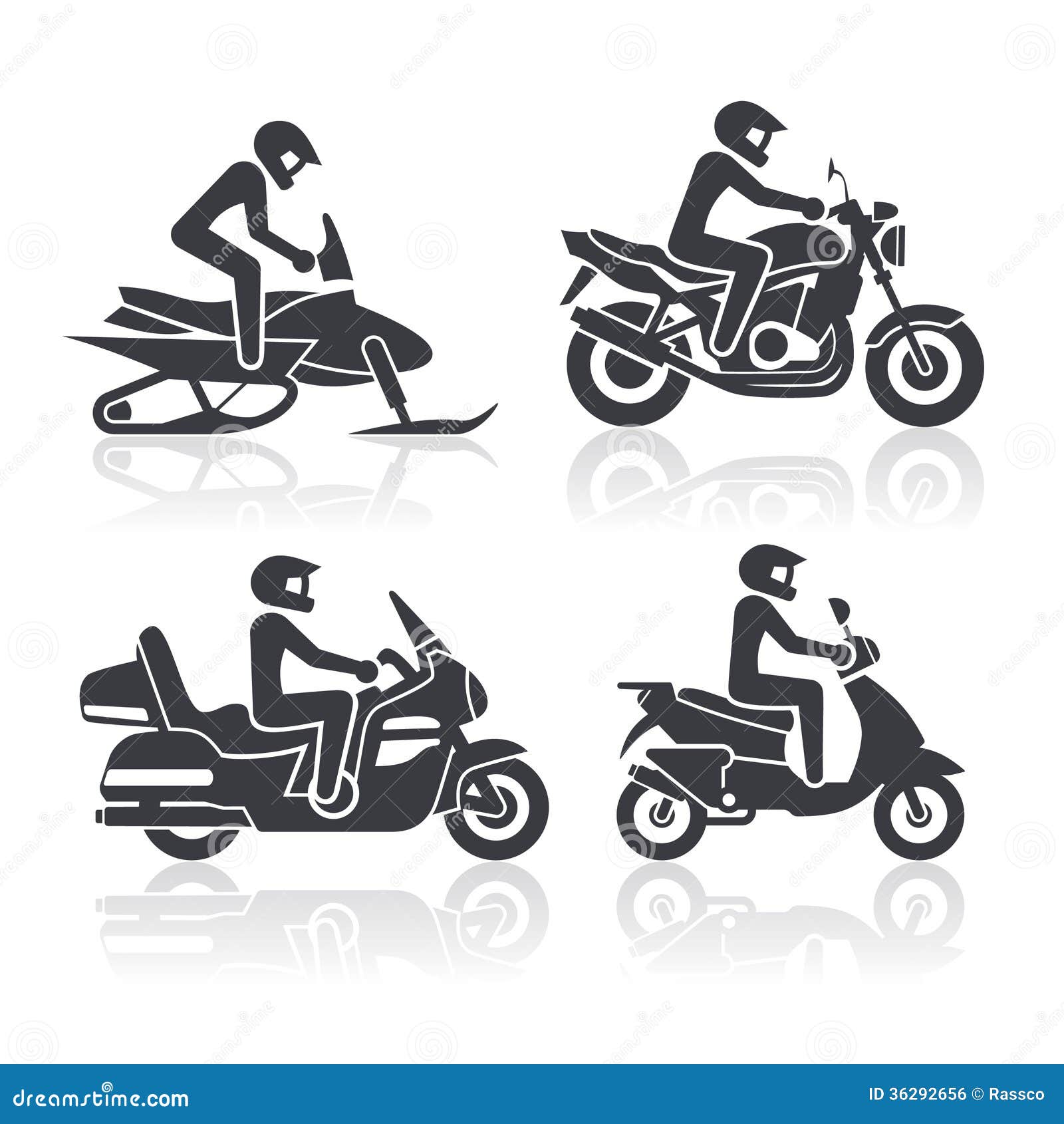 Motorcycle icons set stock vector. Illustration of tour - 36292656