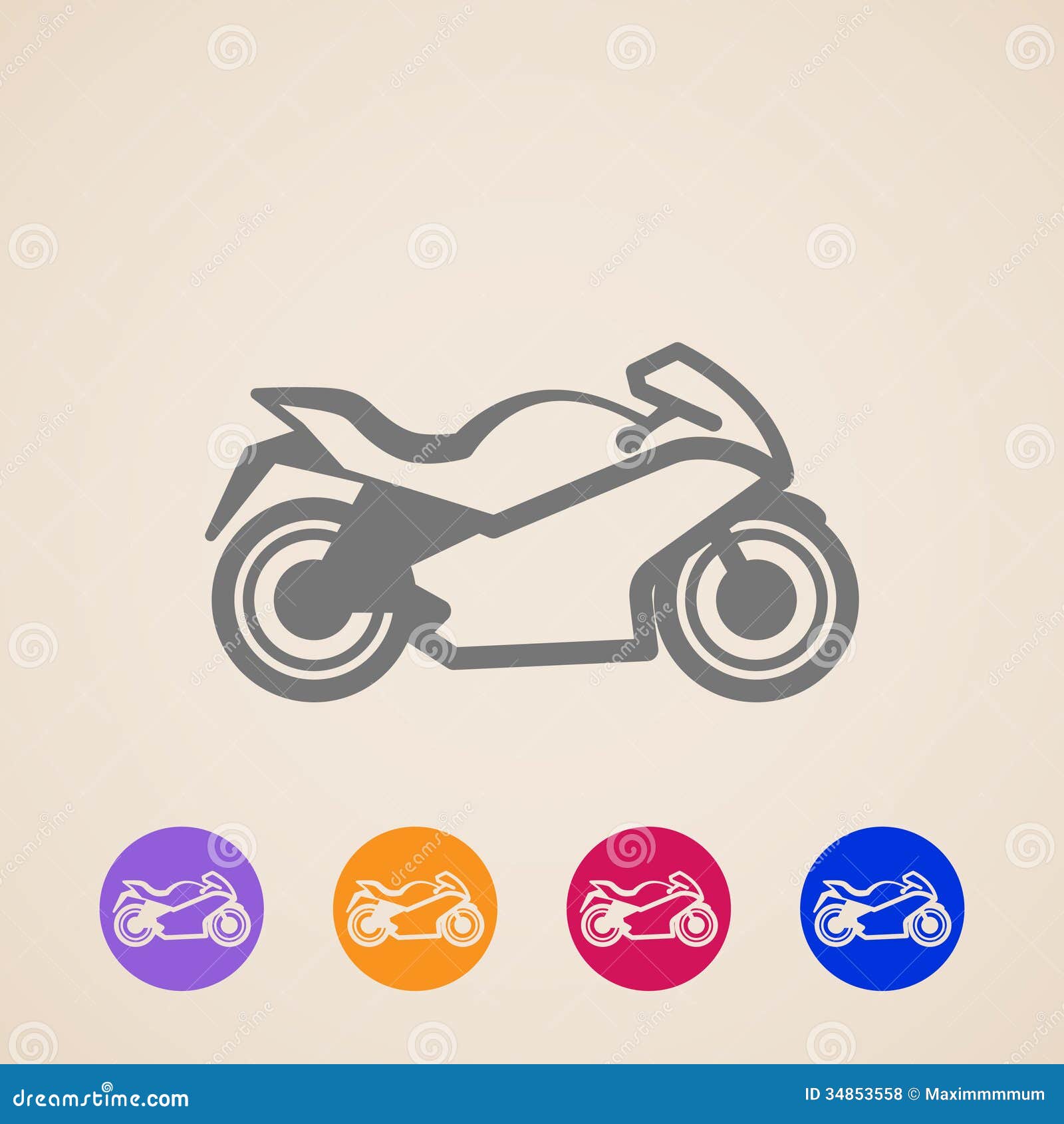 Motorcycle icons stock vector. Illustration of sign, vehicle - 34853558