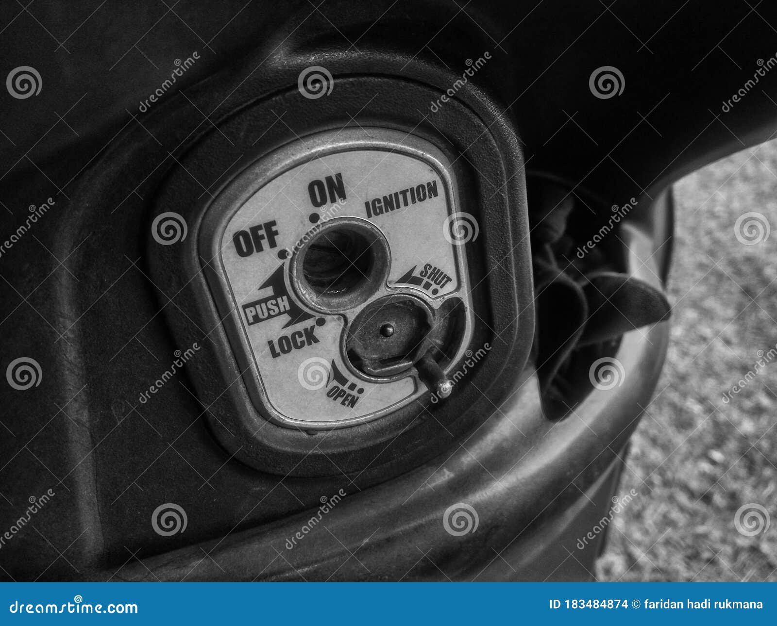 Motorcycle Ignition Background. Close Up of Motorcycle Key Ignition ...