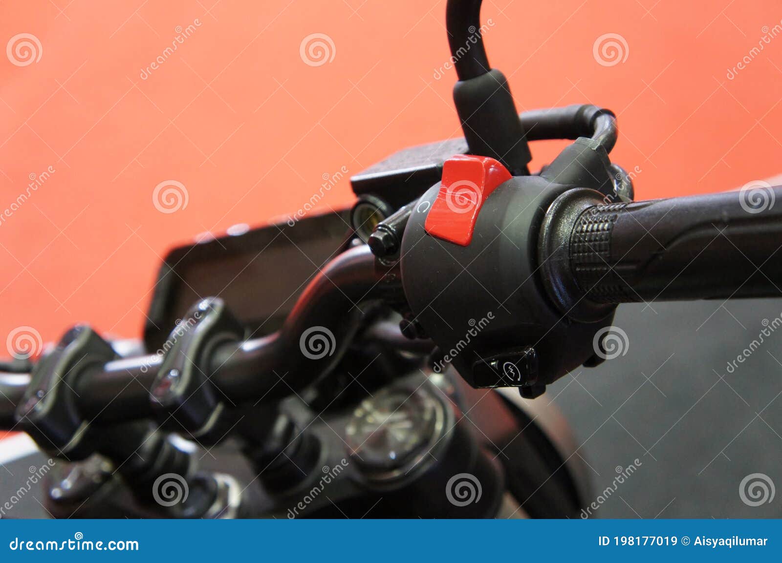 Motorcycle Ignition and Engine Kill Button. Stock Image - Image of lock ...