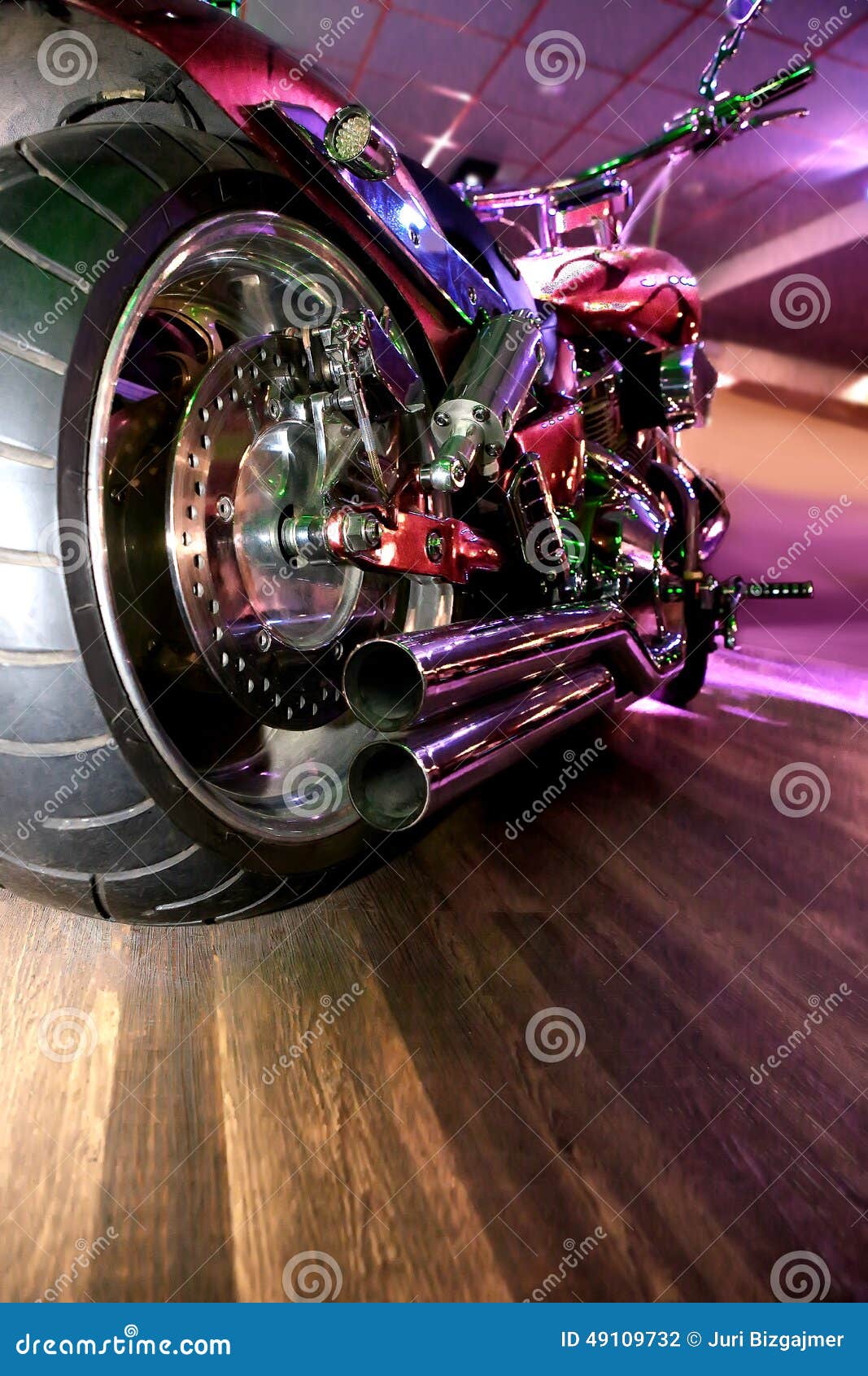 Motorcycle indoors stock photo. Image of walls, light - 49109732