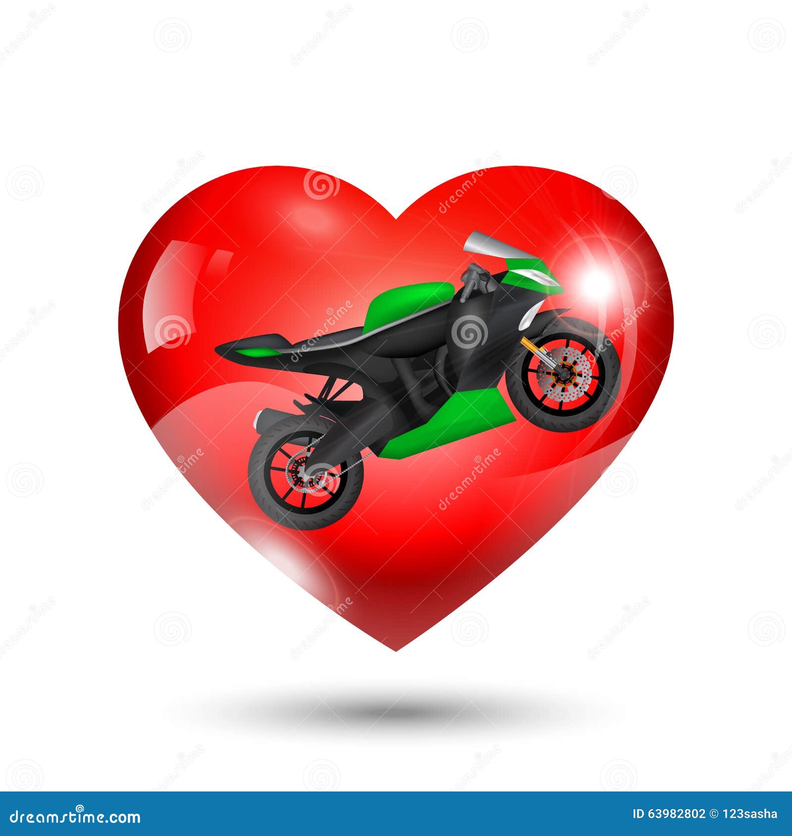 Motorcycle Inside Red Heart Stock Vector - Illustration of cool ...