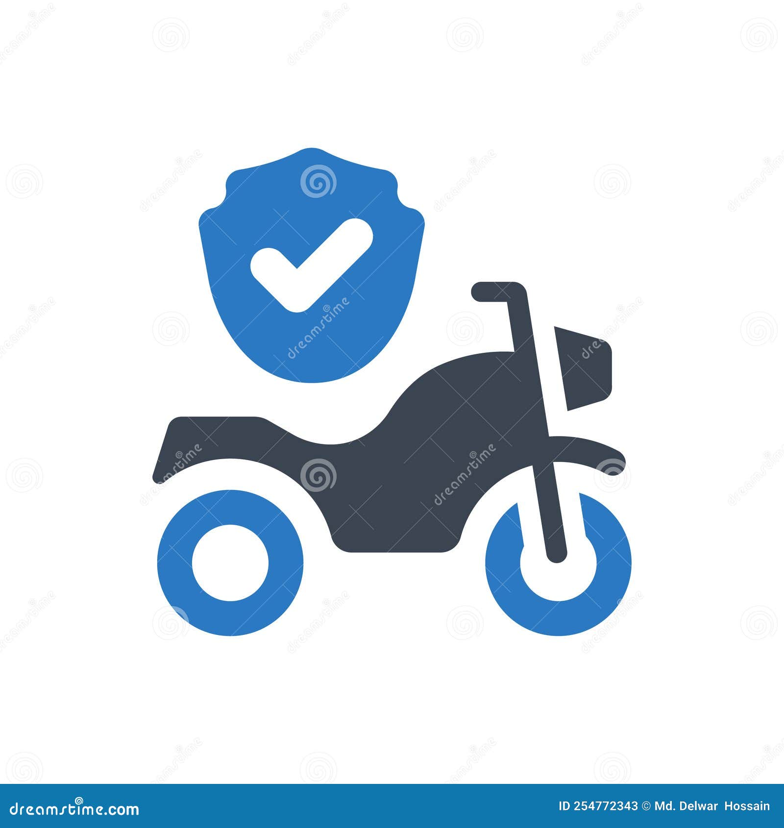 Motorcycle insurance icon stock vector. Illustration of illustrations ...