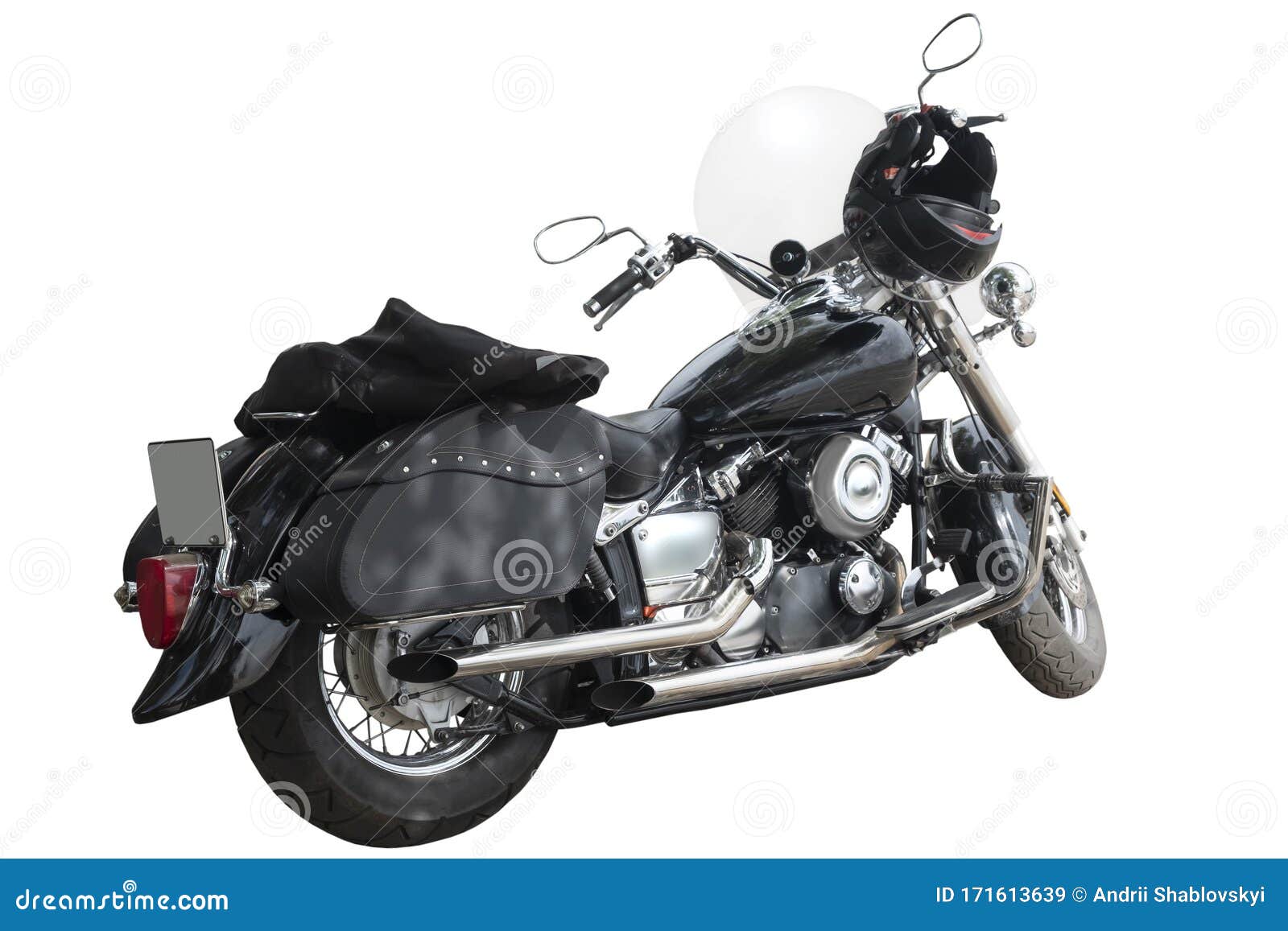 Motorcycle Isolated on White. Side View Stock Image - Image of exhaust ...
