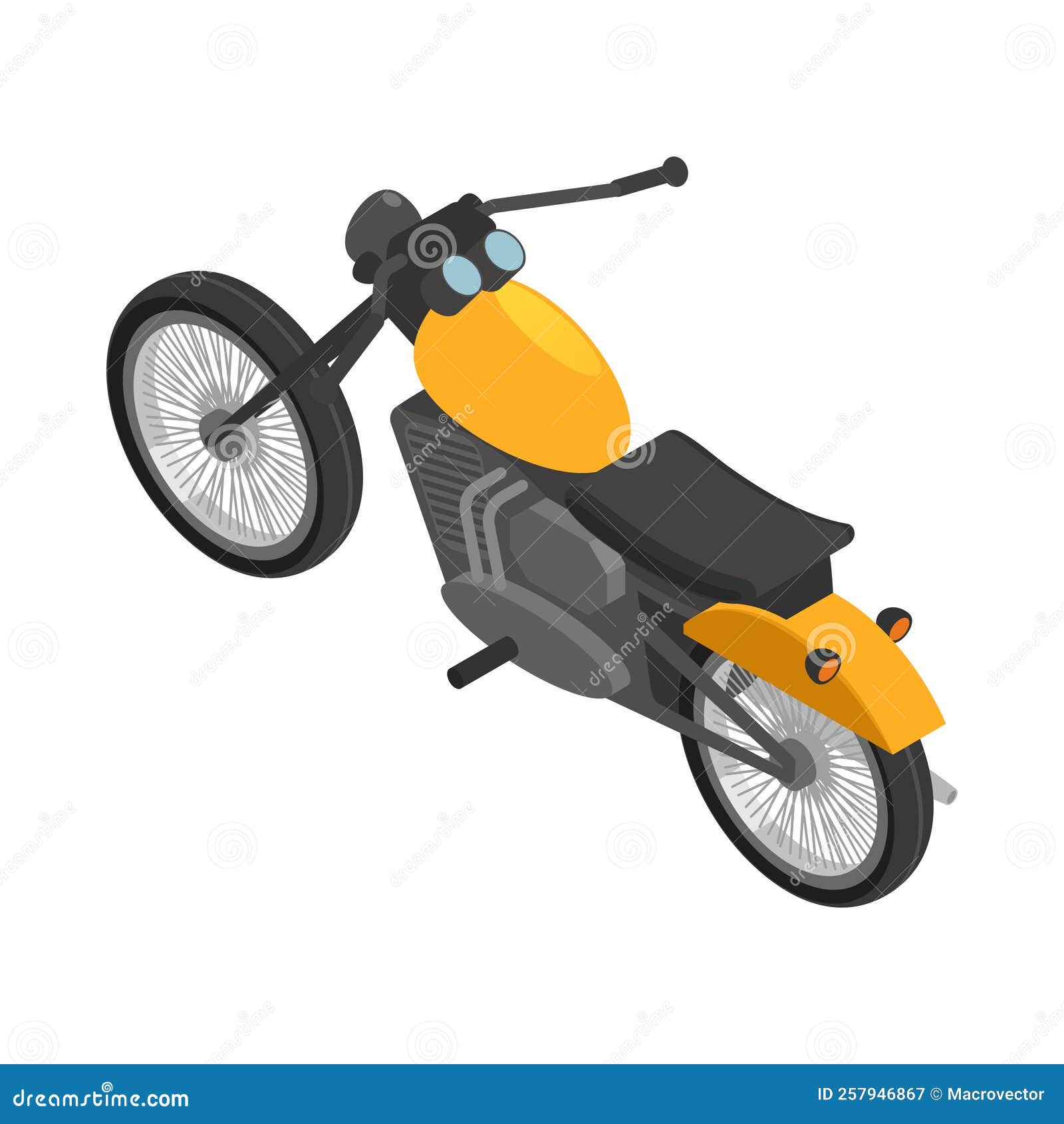 Motorcycle Isometric Icon stock vector. Illustration of clipart - 257946867