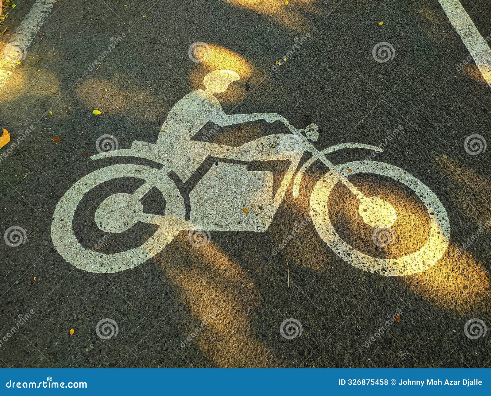 Motorcycle Lane Markings on the Road Stock Photo - Image of vehicle ...