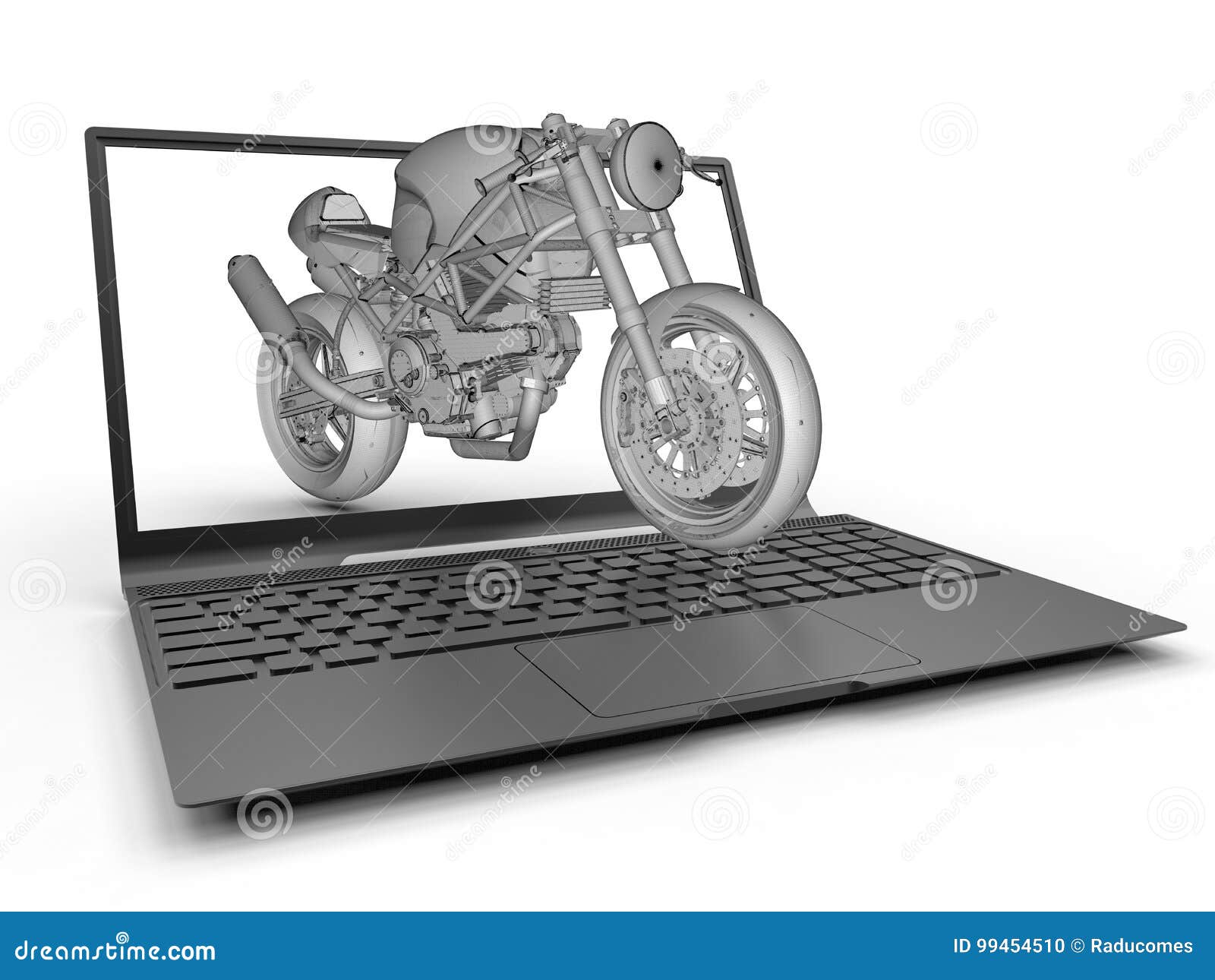 Motorcycle Laptop Design Concept Stock Illustration - Illustration of ...