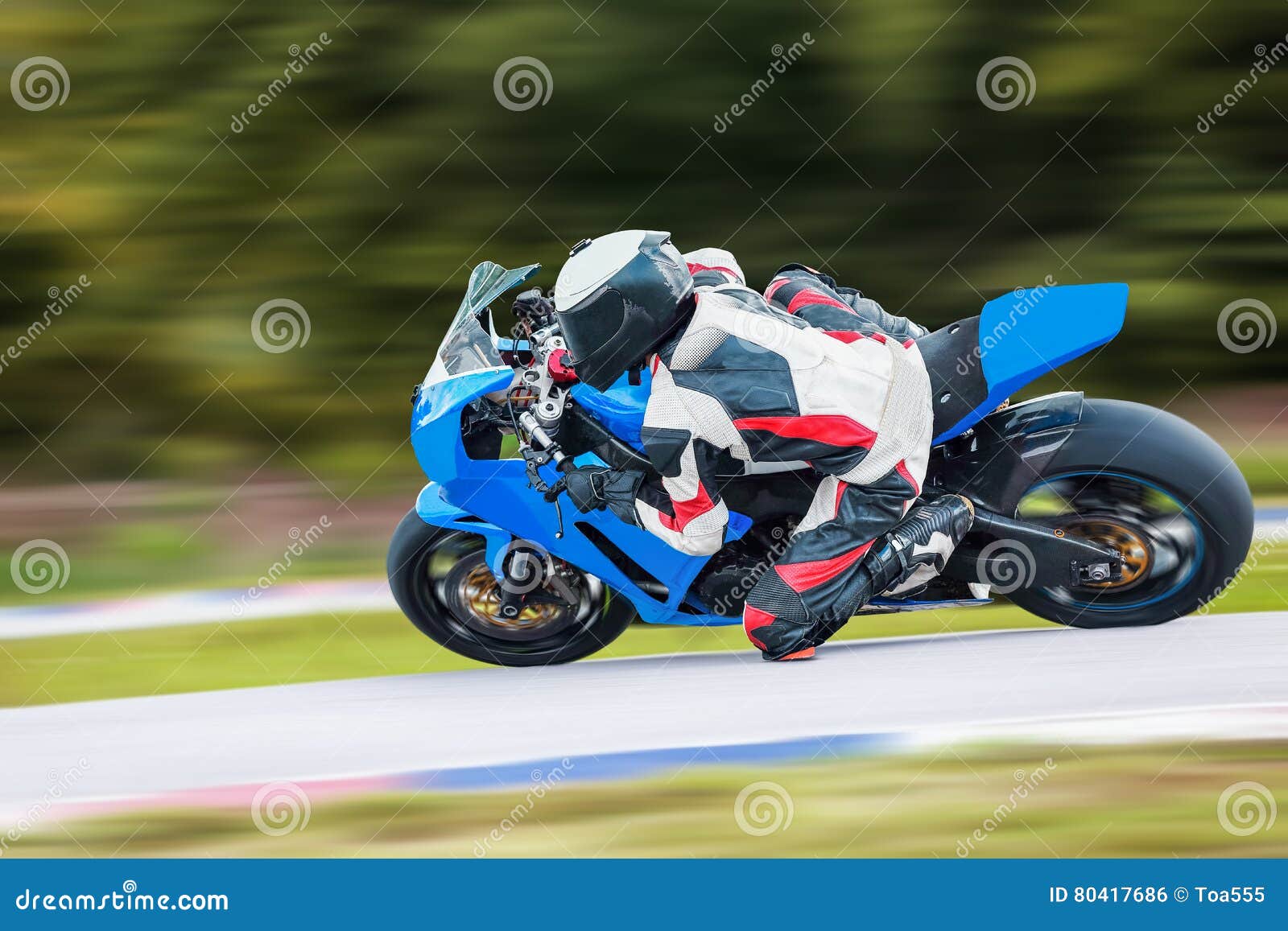 Motorcycle Leaning Into A Fast Corner On Race Track Stock Photography ...