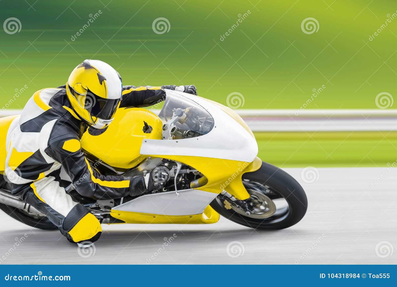 Motorcycle Leaning on Track Stock Photo - Image of power, machine ...