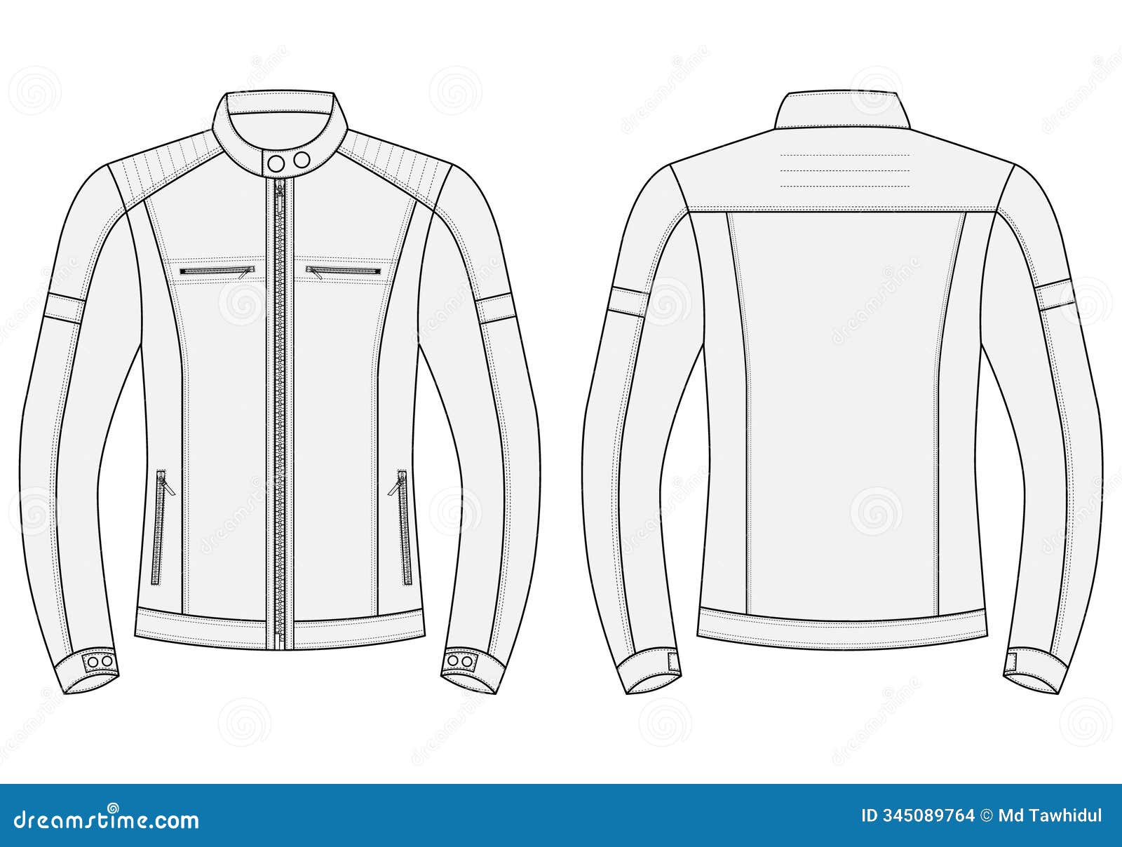 Motorcycle Leather Jacket Vector Illustration Sport Jacket Vector Front ...