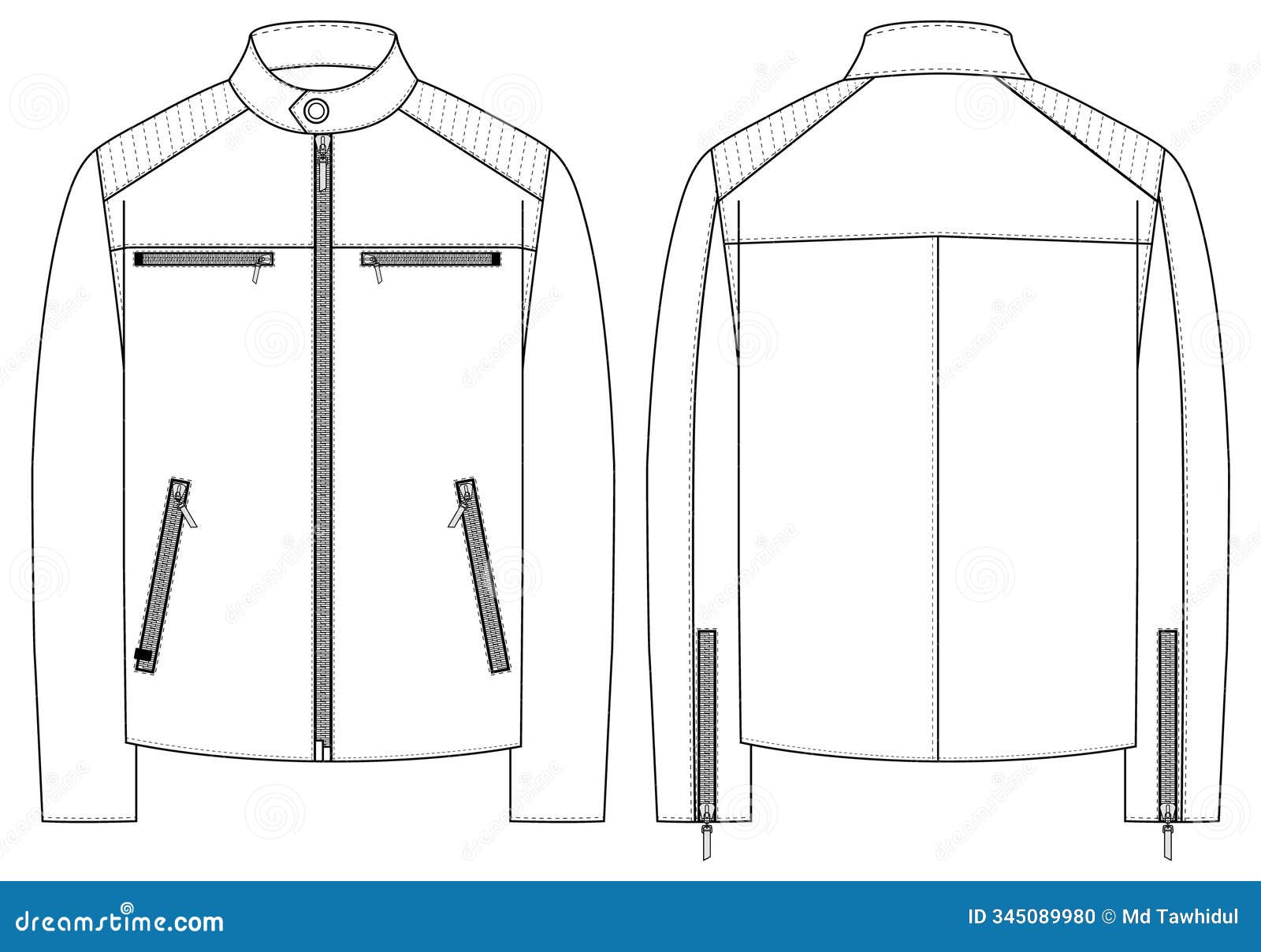 Motorcycle Leather Jacket Vector Illustration Sport Jacket Vector Front ...