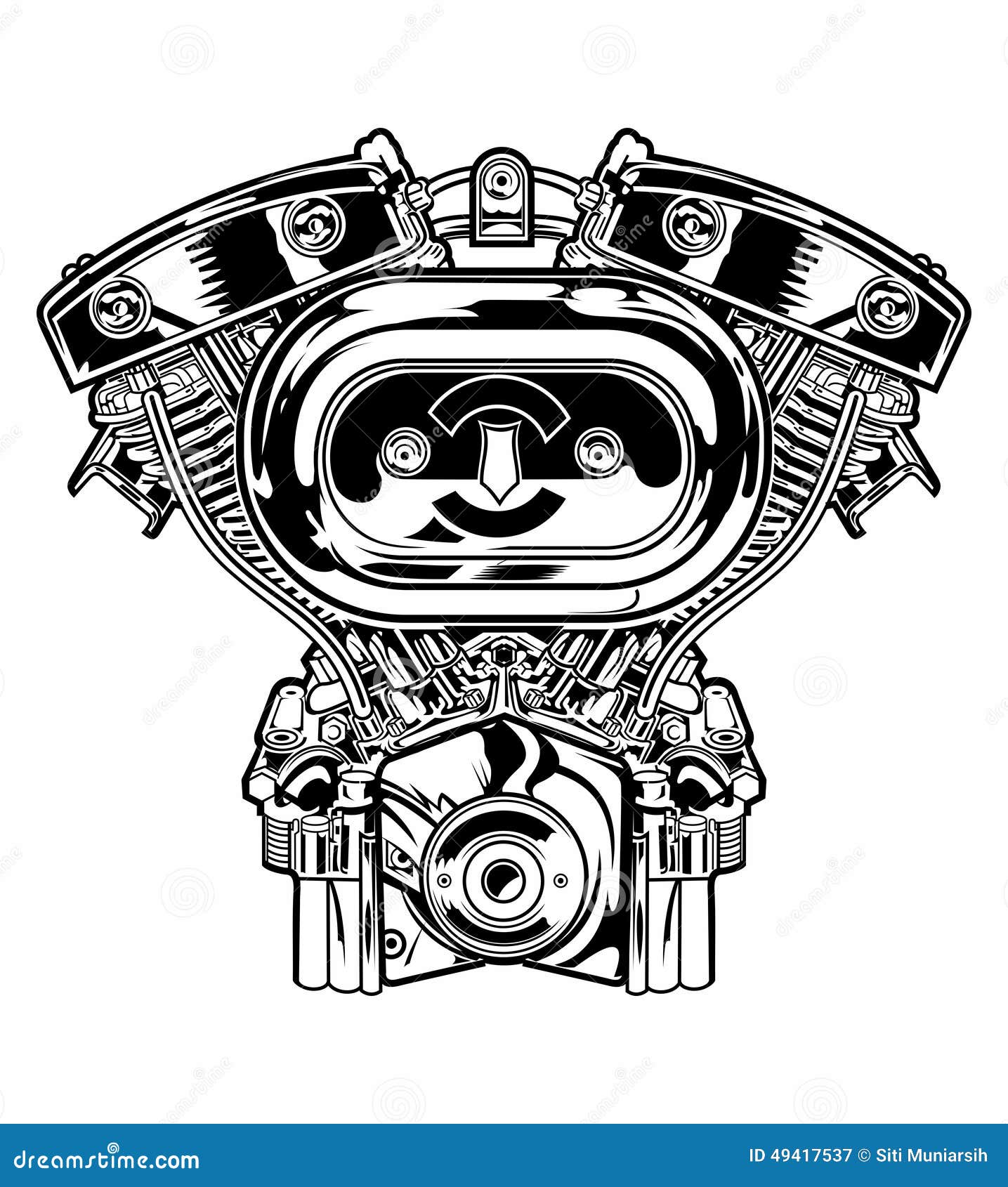 Motorcycle machine stock illustration. Illustration of chrome - 49417537