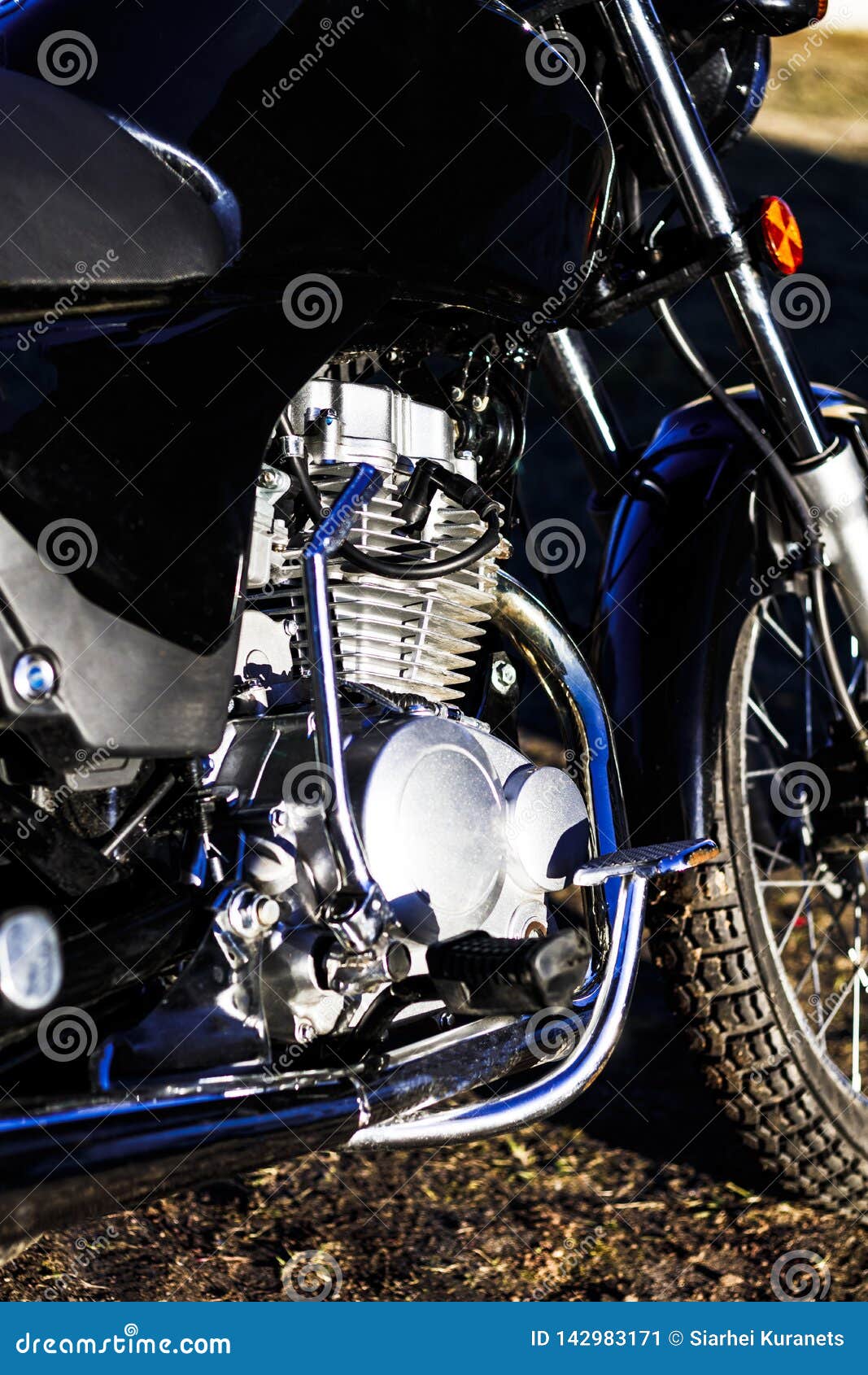 Motorcycle. the Main Part of the Engine. There is Dirt on it. Close-up ...