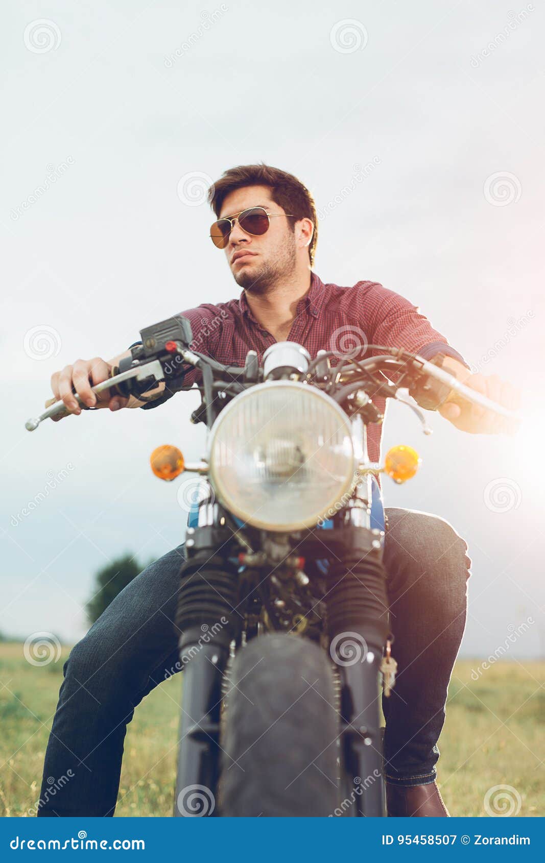 Motorcycle Man stock image. Image of caucasian, expression - 95458507