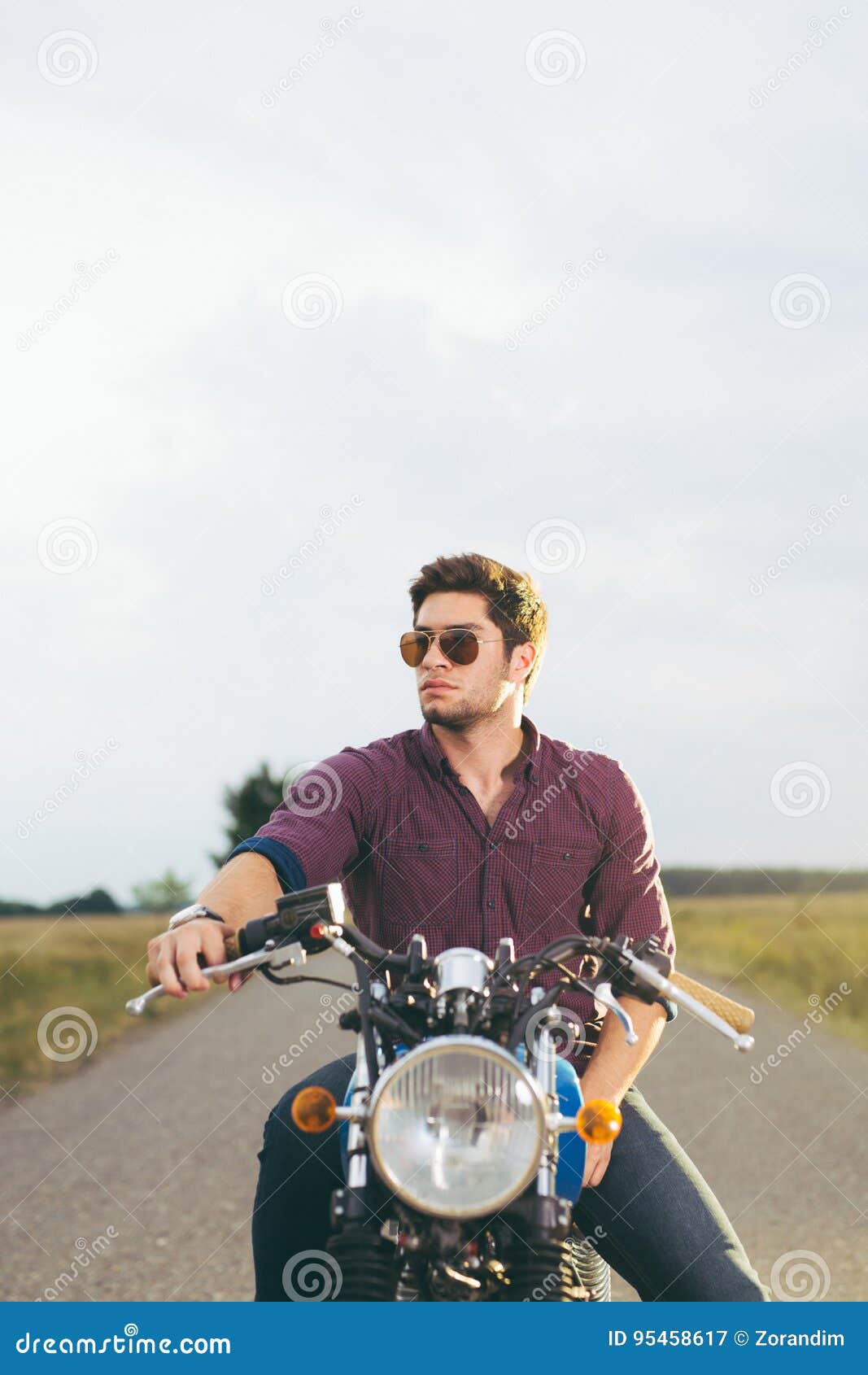 Motorcycle Man stock image. Image of owner, outdoors - 95458617