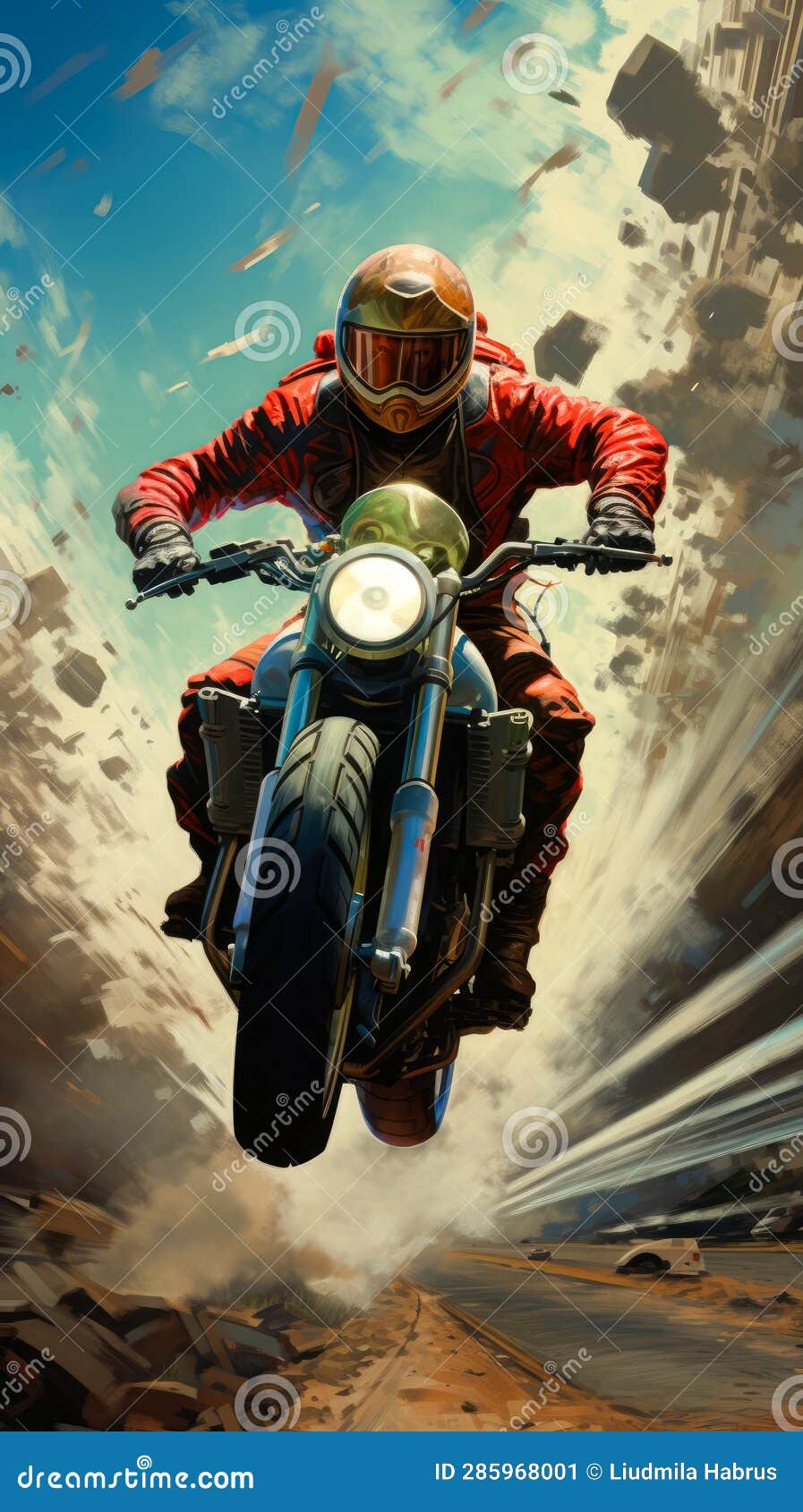 Motorcycle in Motion. Generative AI Stock Image - Image of motorcycle ...
