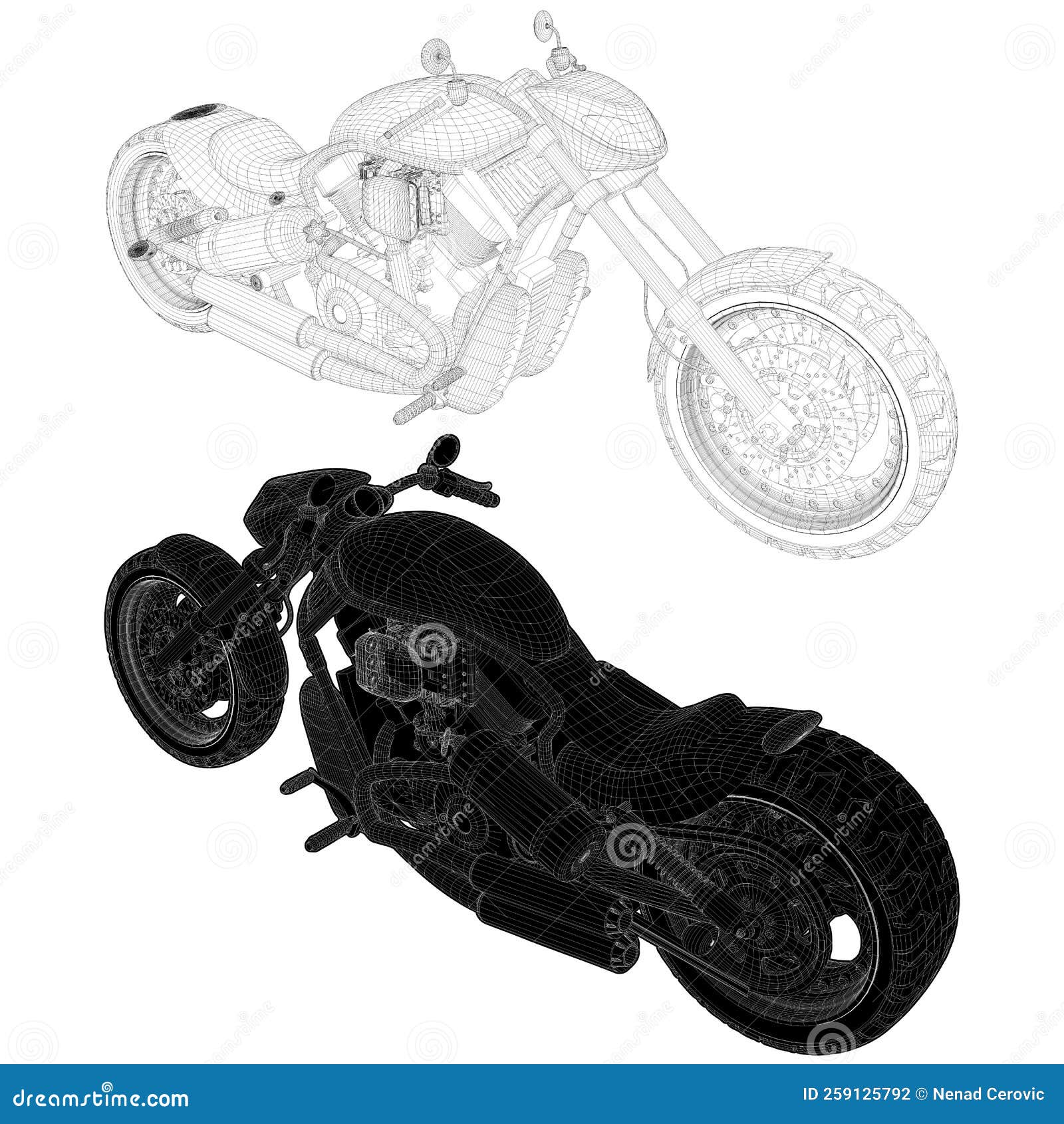 Motorcycle Motor Vector. Illustration Isolated on White Background ...