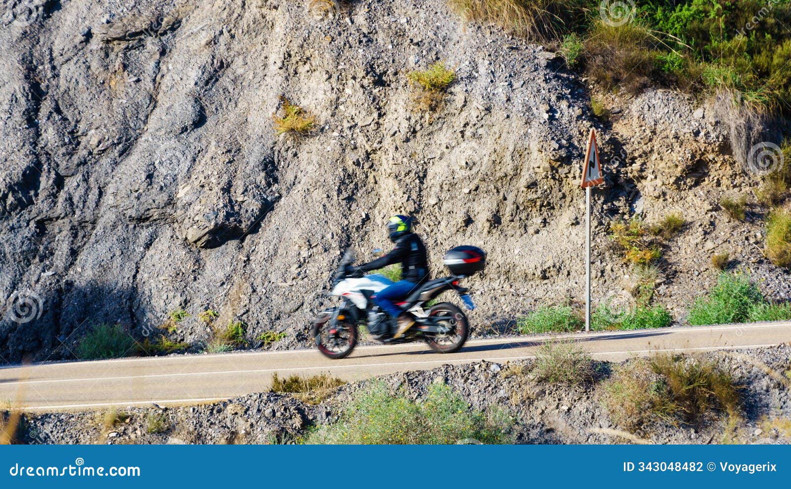Motorcycle on Mountain Road Stock Photo - Image of ride, spanish: 343048482