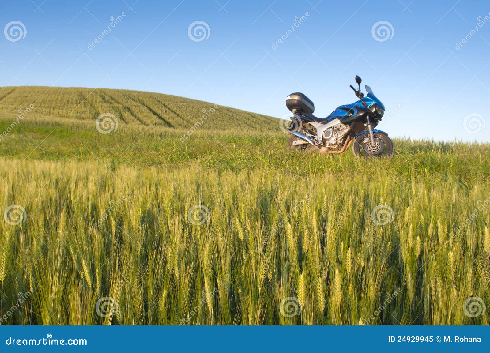 Motorcycle in nature stock image. Image of hill, vehicle - 24929945