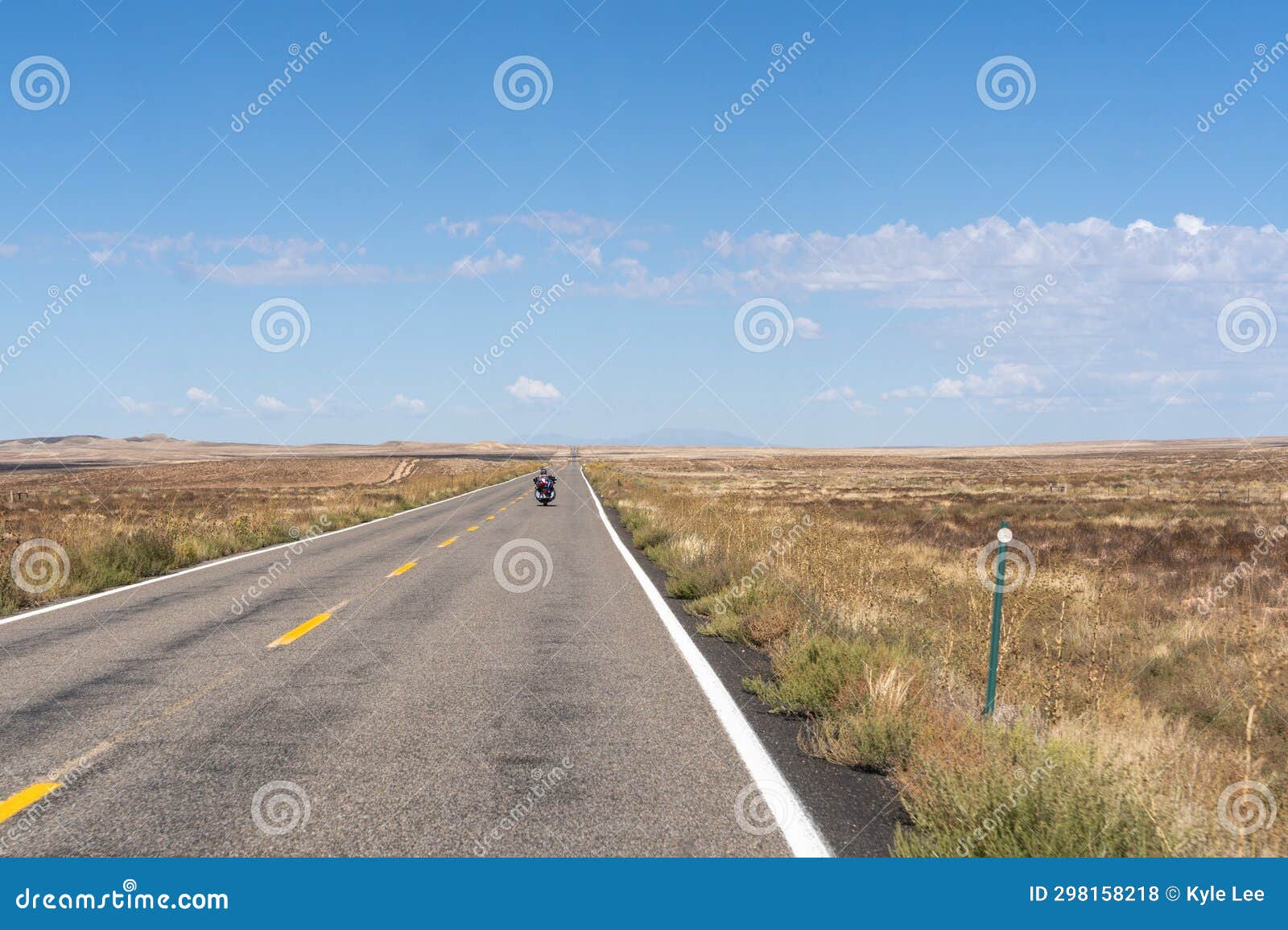 Motorcycle on the Open Road in the Desert Stock Photo - Image of rider ...