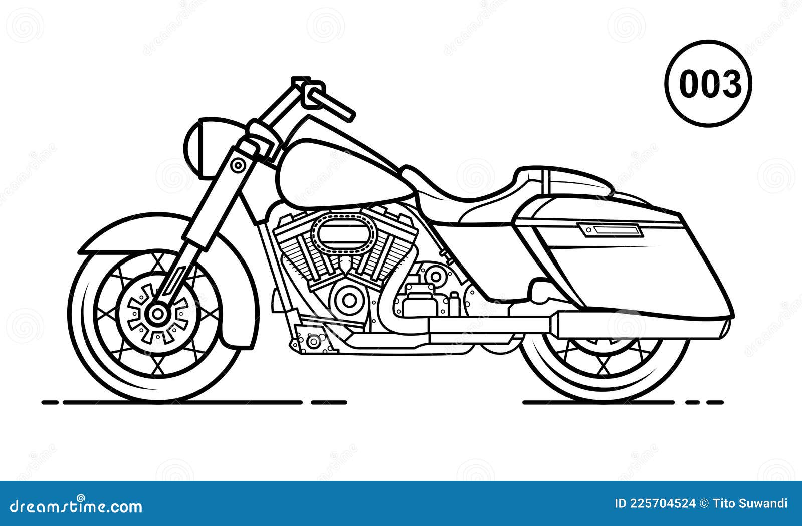 Motorcycle In Outline Style Schematic Blueprints Vehicle Side Front ...