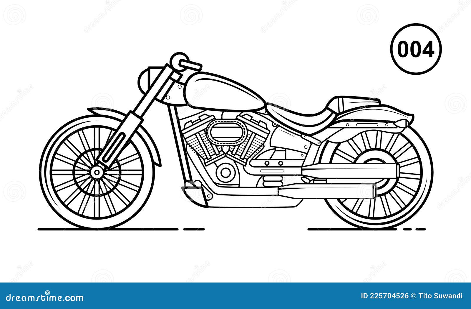 Motorcycle In Outline Style Schematic Blueprints Vehicle Side Front ...