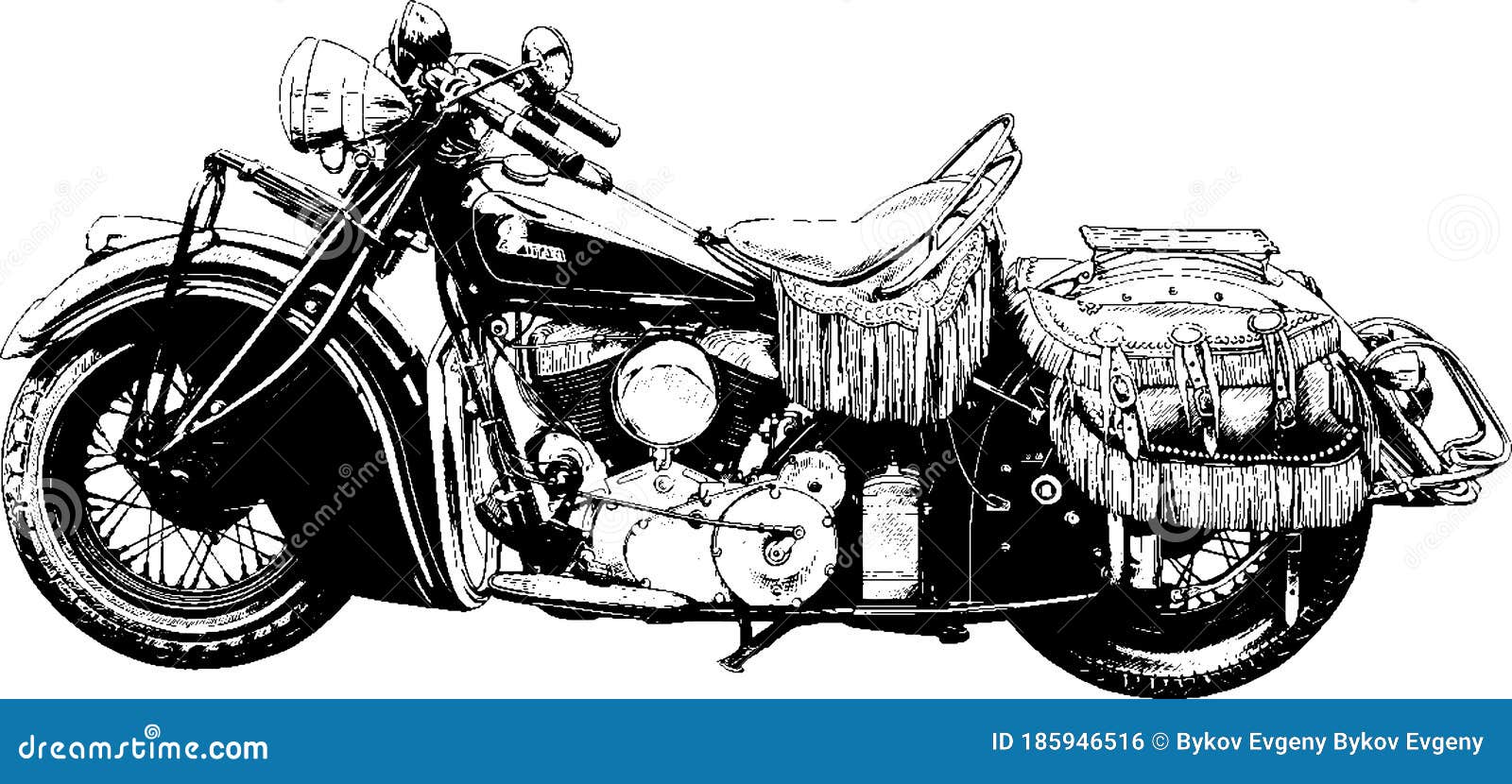 The Motorcycle Painted with Ink Stock Vector - Illustration of exhaust ...