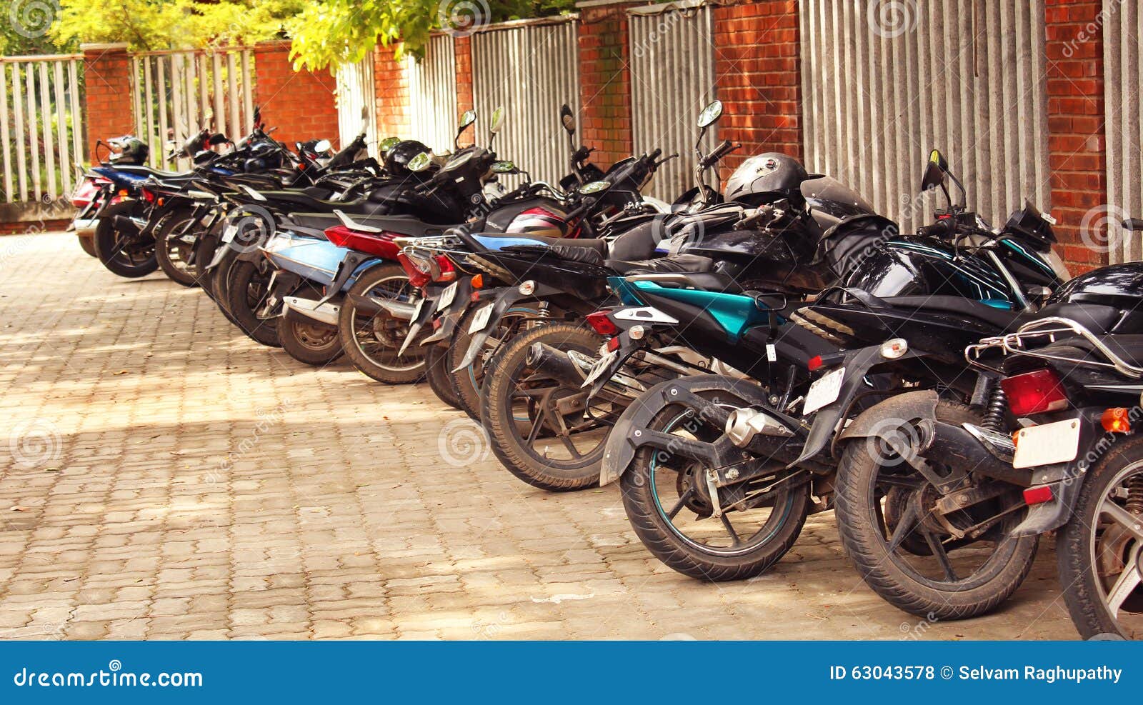 Motorcycle Parking Area Securing Rail Sign On White Wall Stock ...
