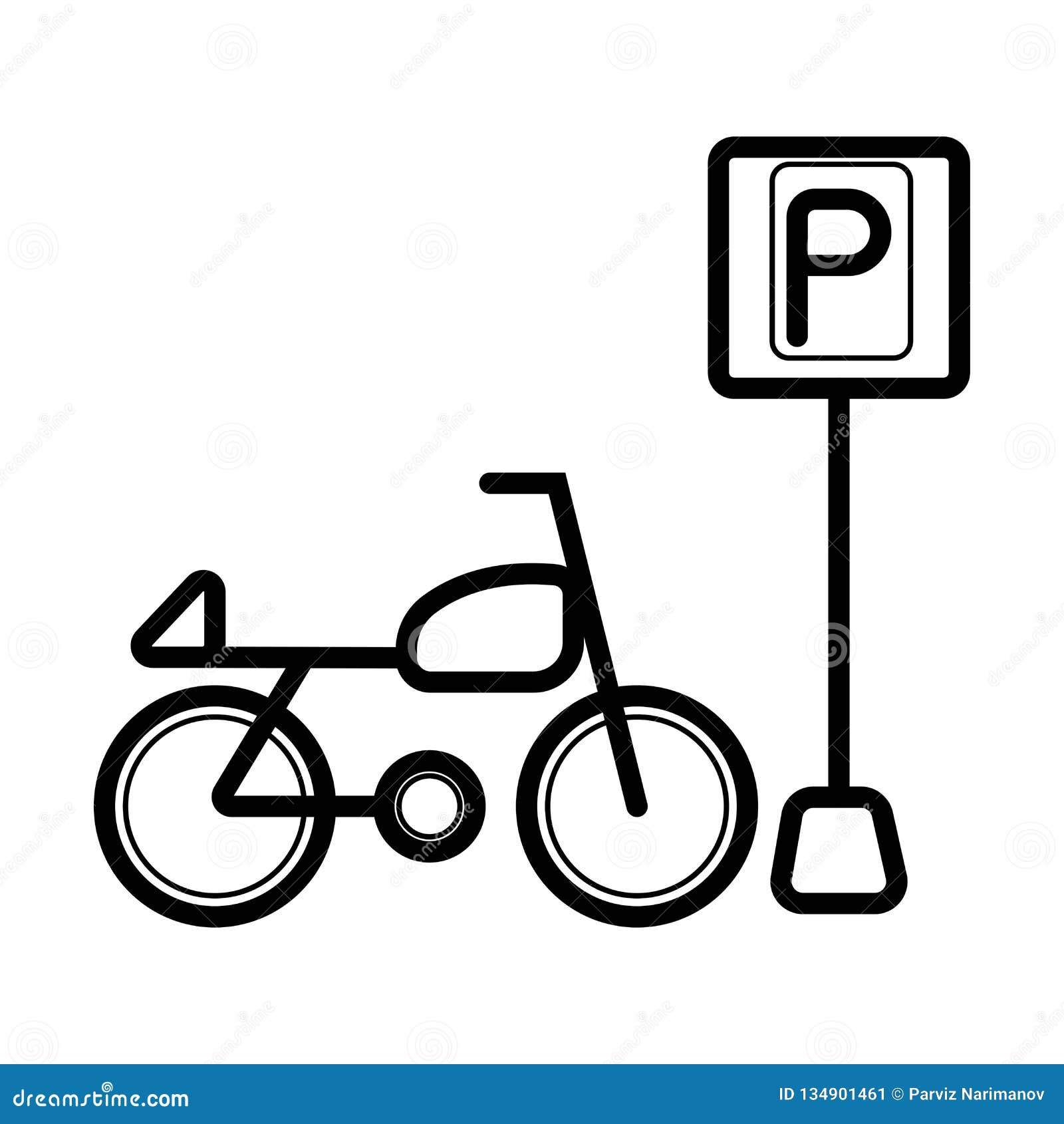 Motorcycle parking icon stock vector. Illustration of isometric - 134901461