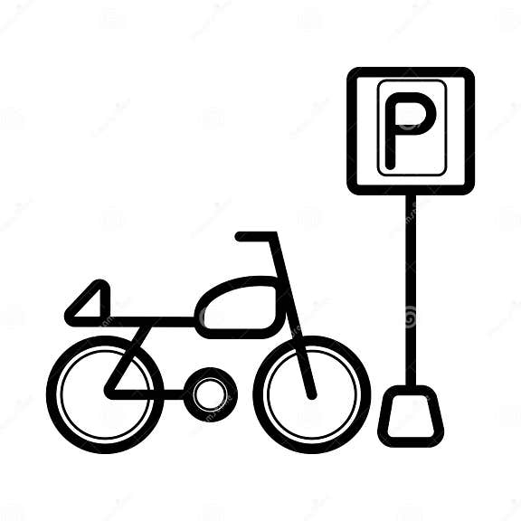 Motorcycle parking icon stock vector. Illustration of isometric - 134901461
