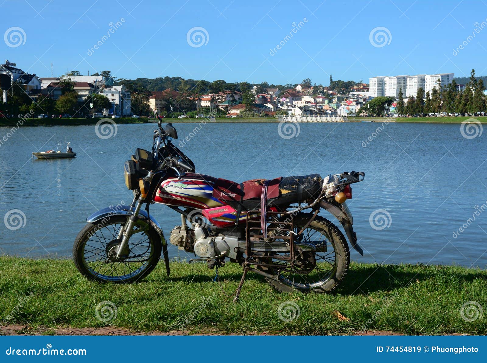 A Motorcycle Parking at the Park in Dalat, Vietnam Editorial Stock ...