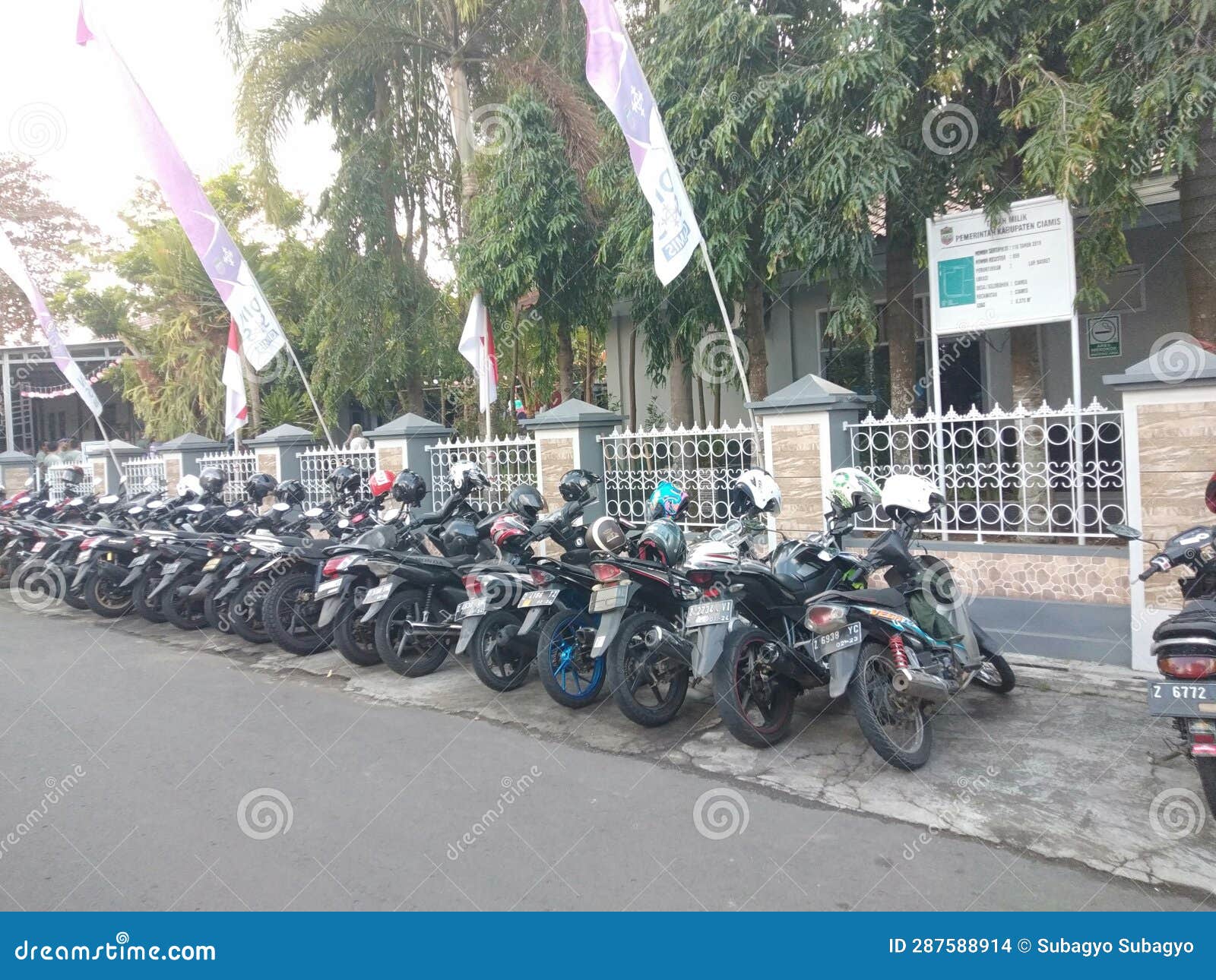 Motorcycle Parking on the Side of the Highway Editorial Stock Image ...