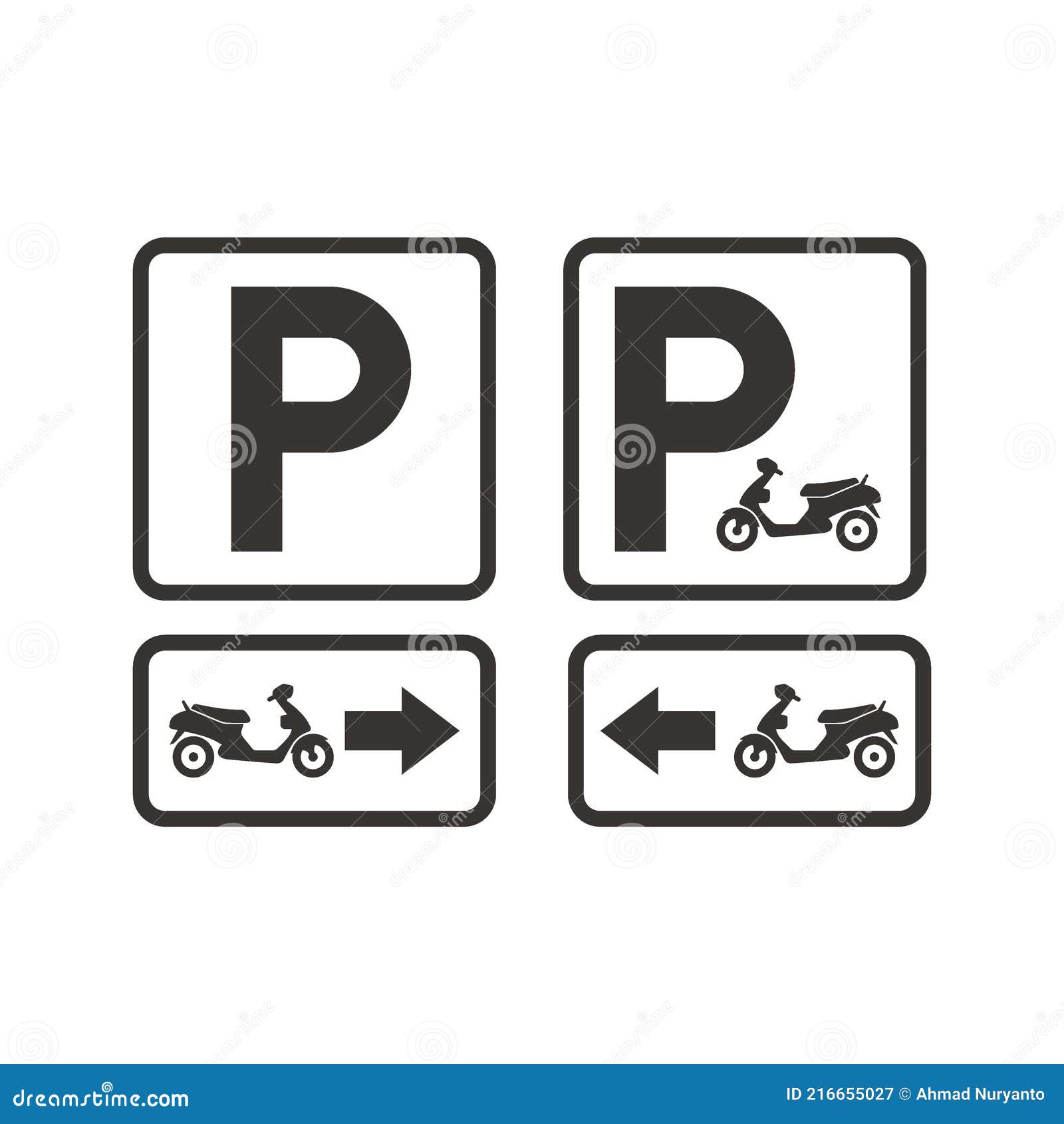 Motorcycle Parking Symbol Sign Isolate On White Background,Vector ...