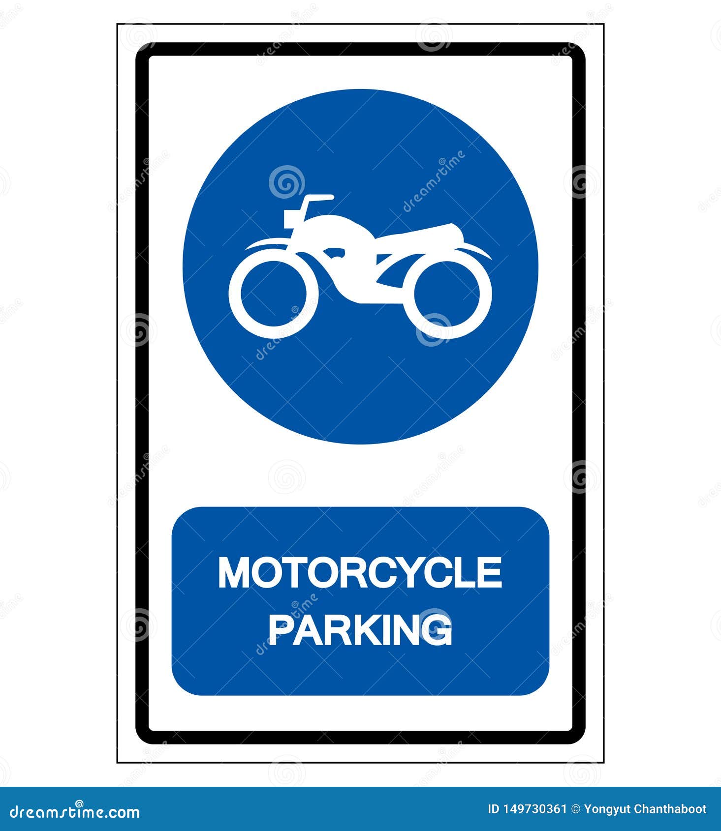 Motorcycle Parking Symbol Sign, Vector Illustration, Isolate on White ...
