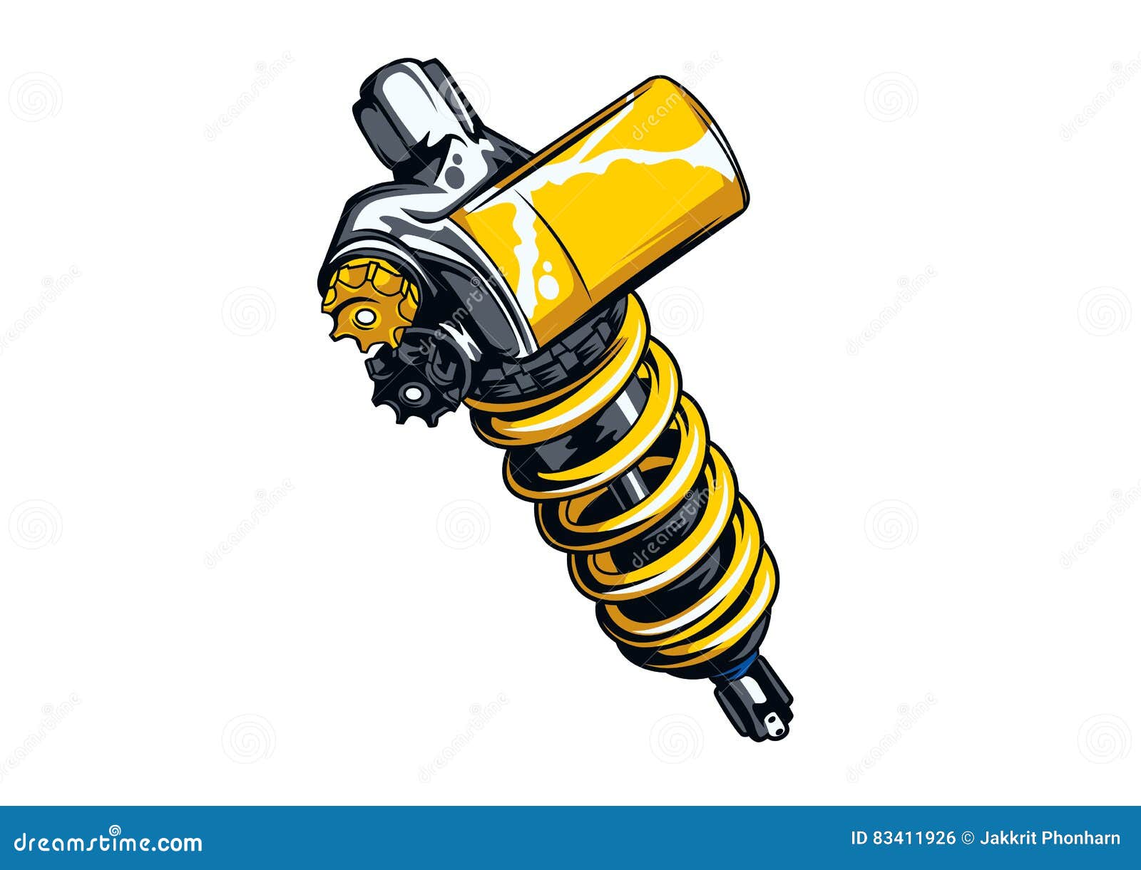 Motorcycle Part Shock Absorbers 01 Stock Vector - Illustration of ...
