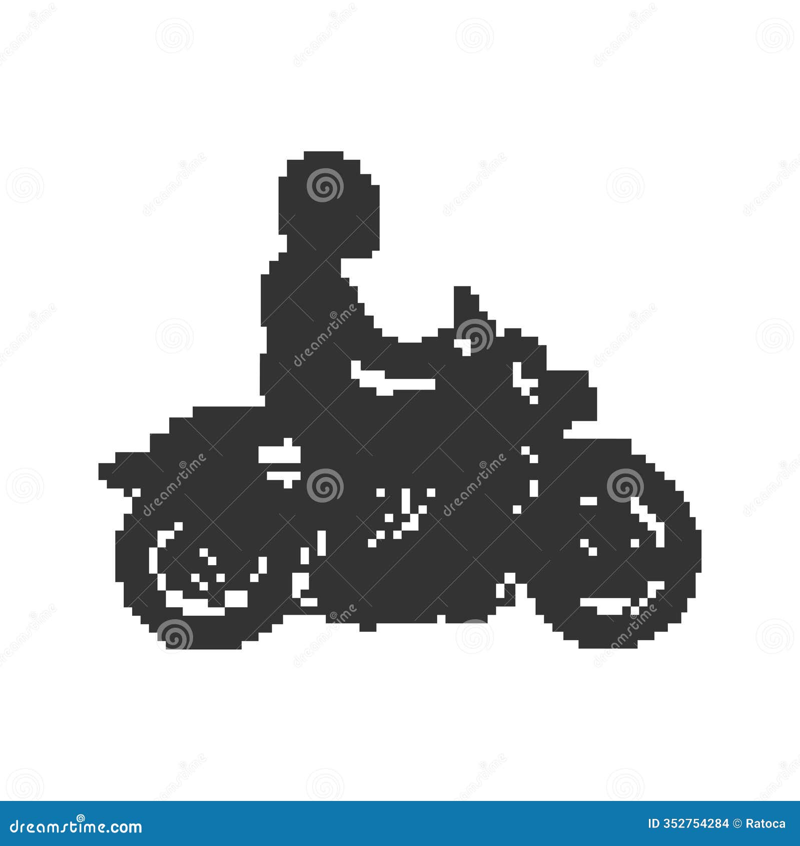 Motorcycle pixel draw stock vector. Illustration of motor - 352754284
