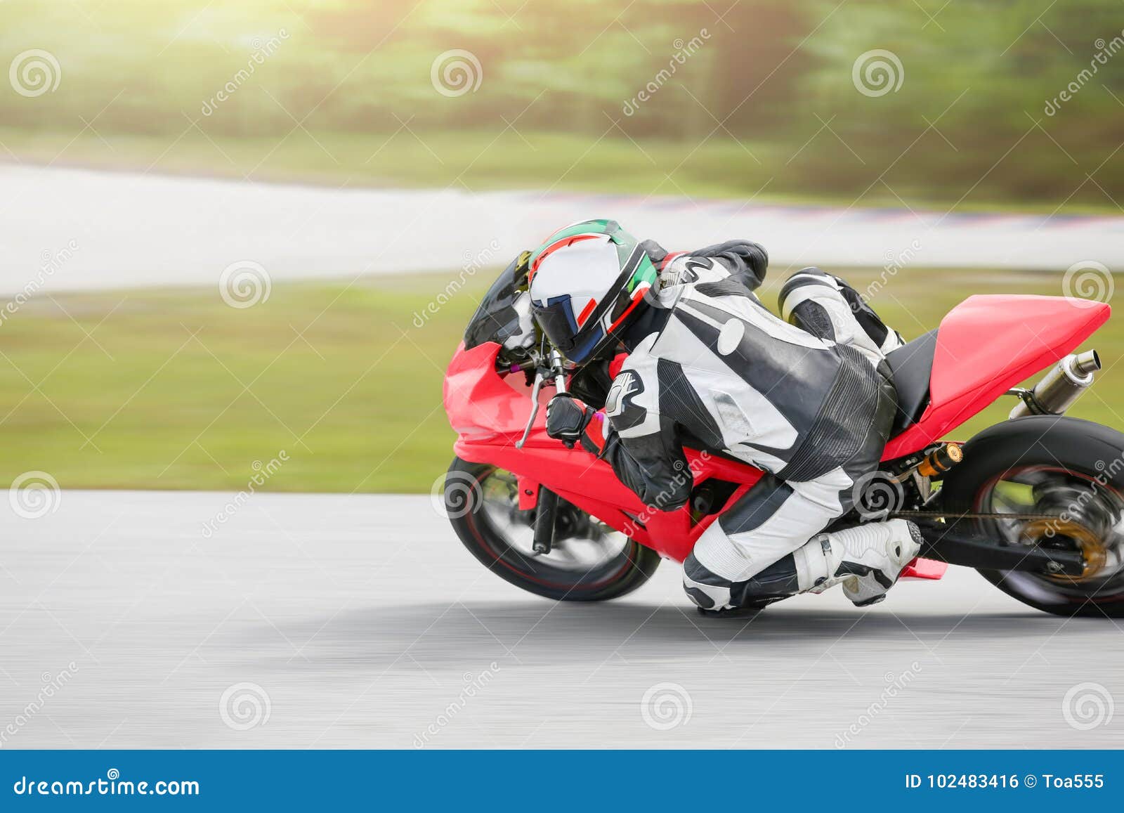 Motorcycle Practice Leaning on Track Stock Photo - Image of engine ...