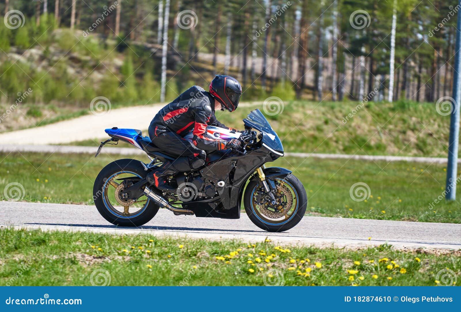 Motorcycle Practice Leaning into a Fast Corner on Track Stock Photo ...