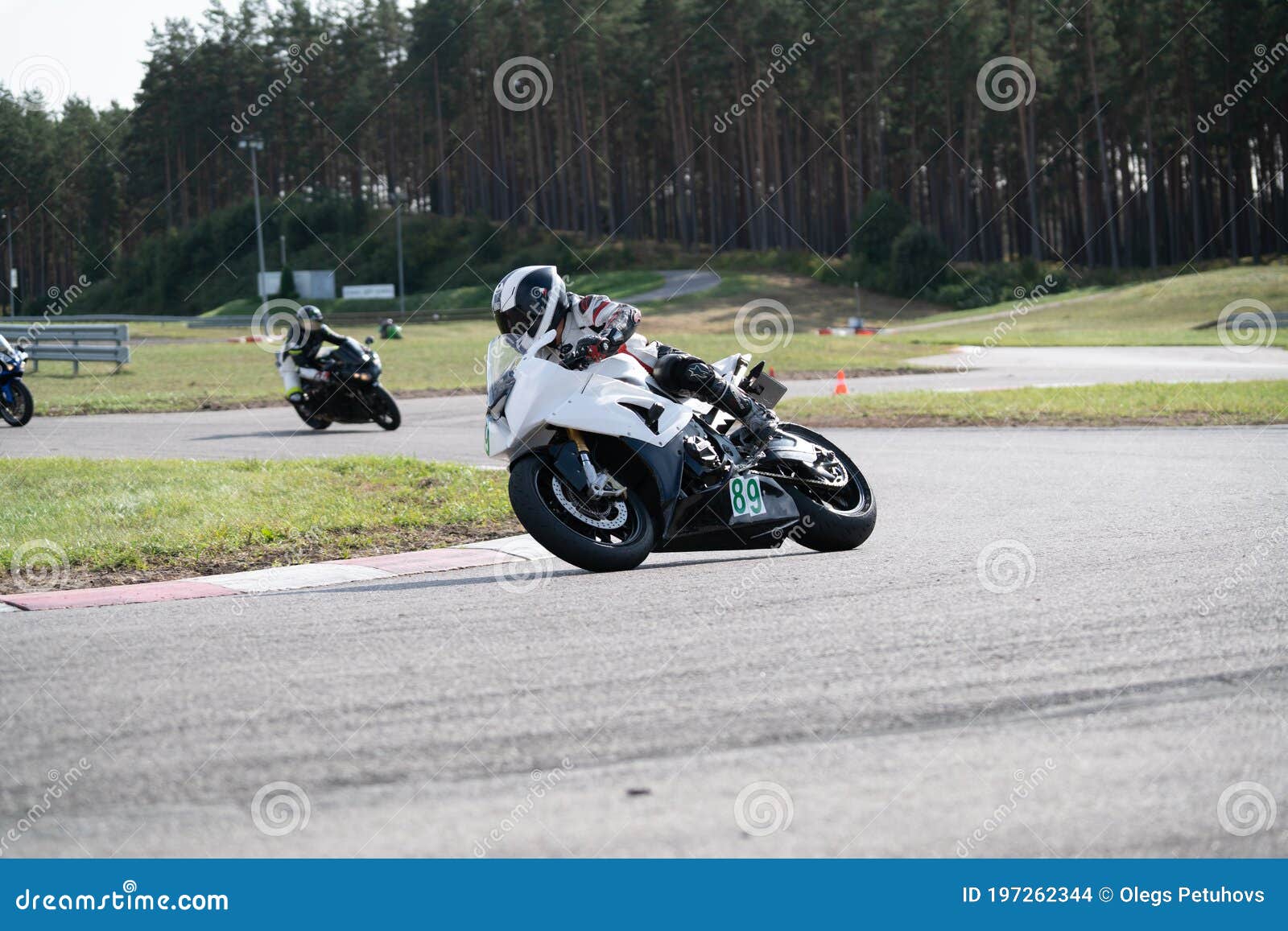 Motorcycle Practice Leaning into a Fast Corner on Track Editorial Stock ...