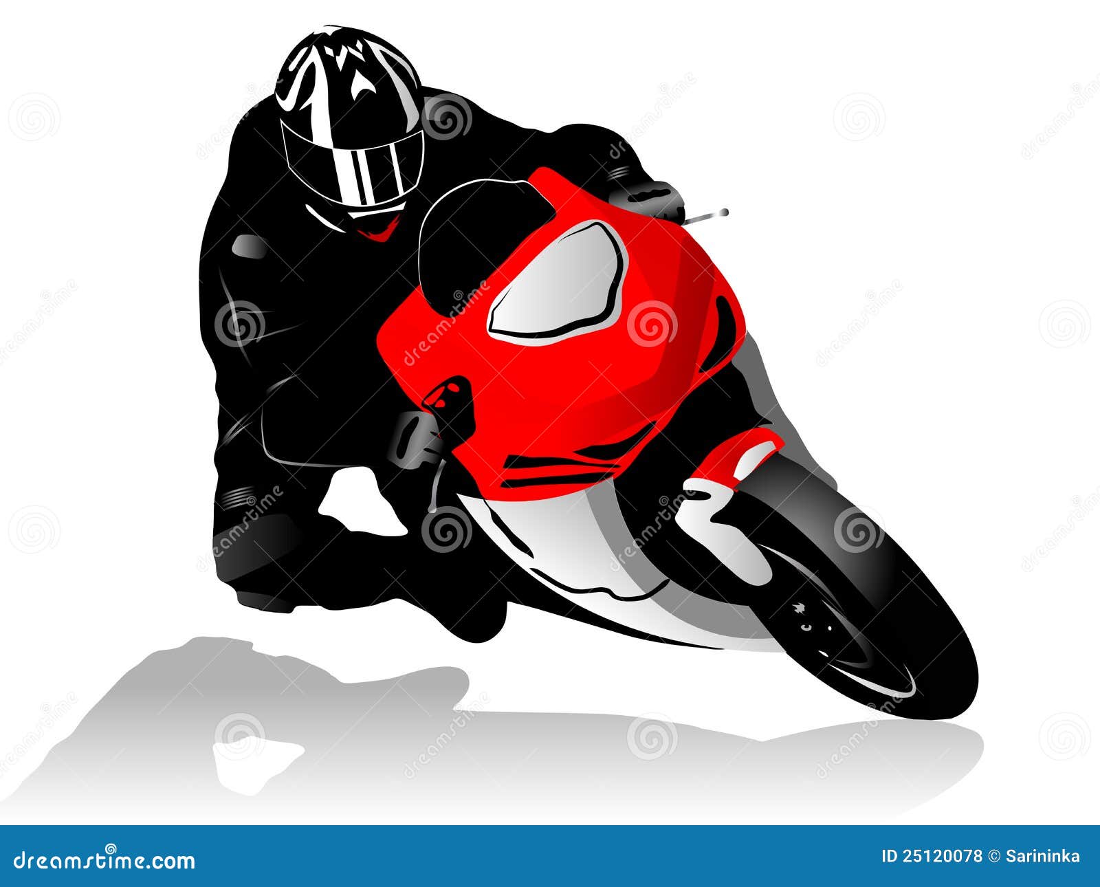 Motorcycle Racer On A Motorbike. Retro Cartoon Vector | CartoonDealer ...