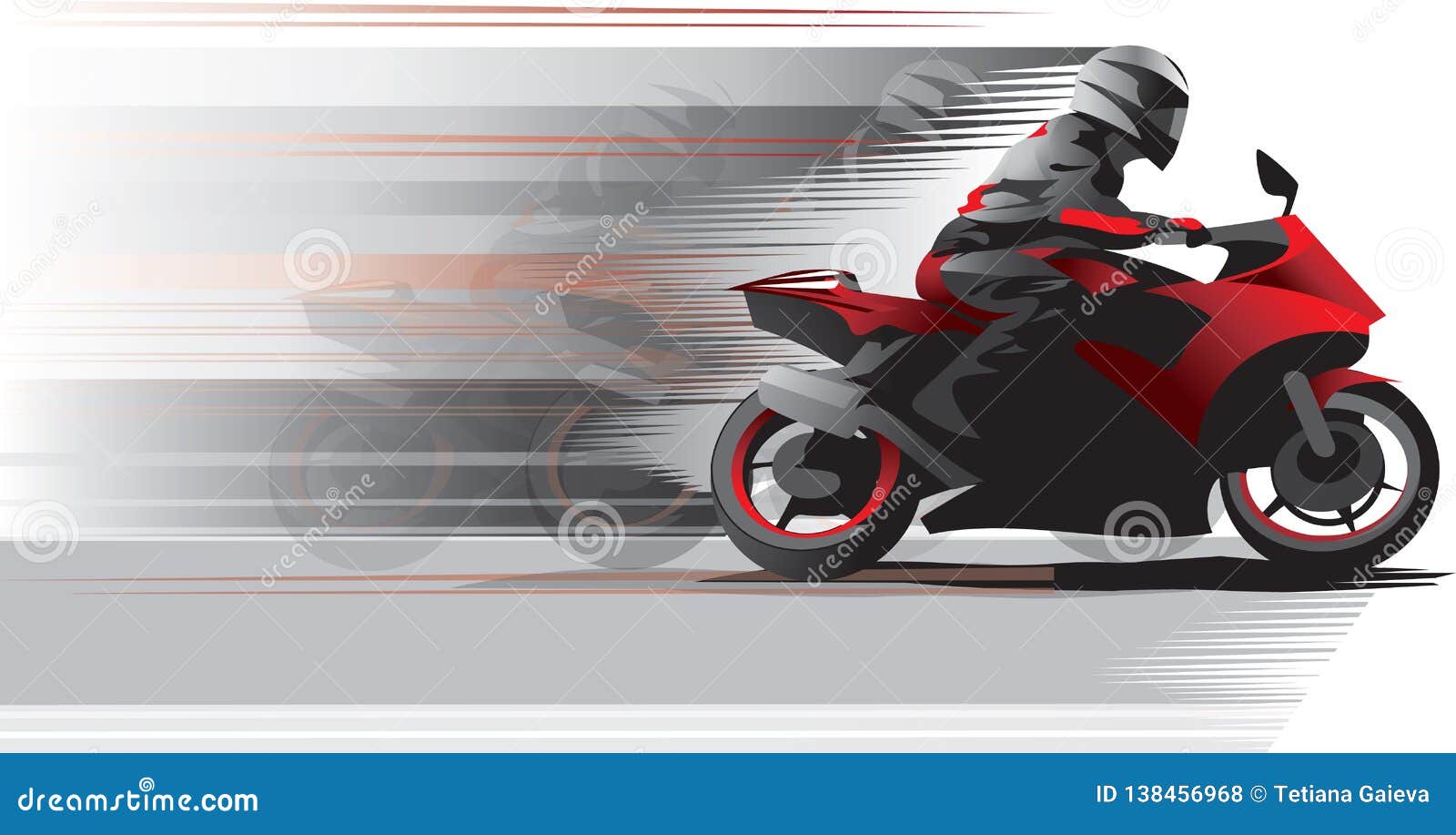 Motorcycle Racer on the Move, Side View. Vector Stock Vector ...