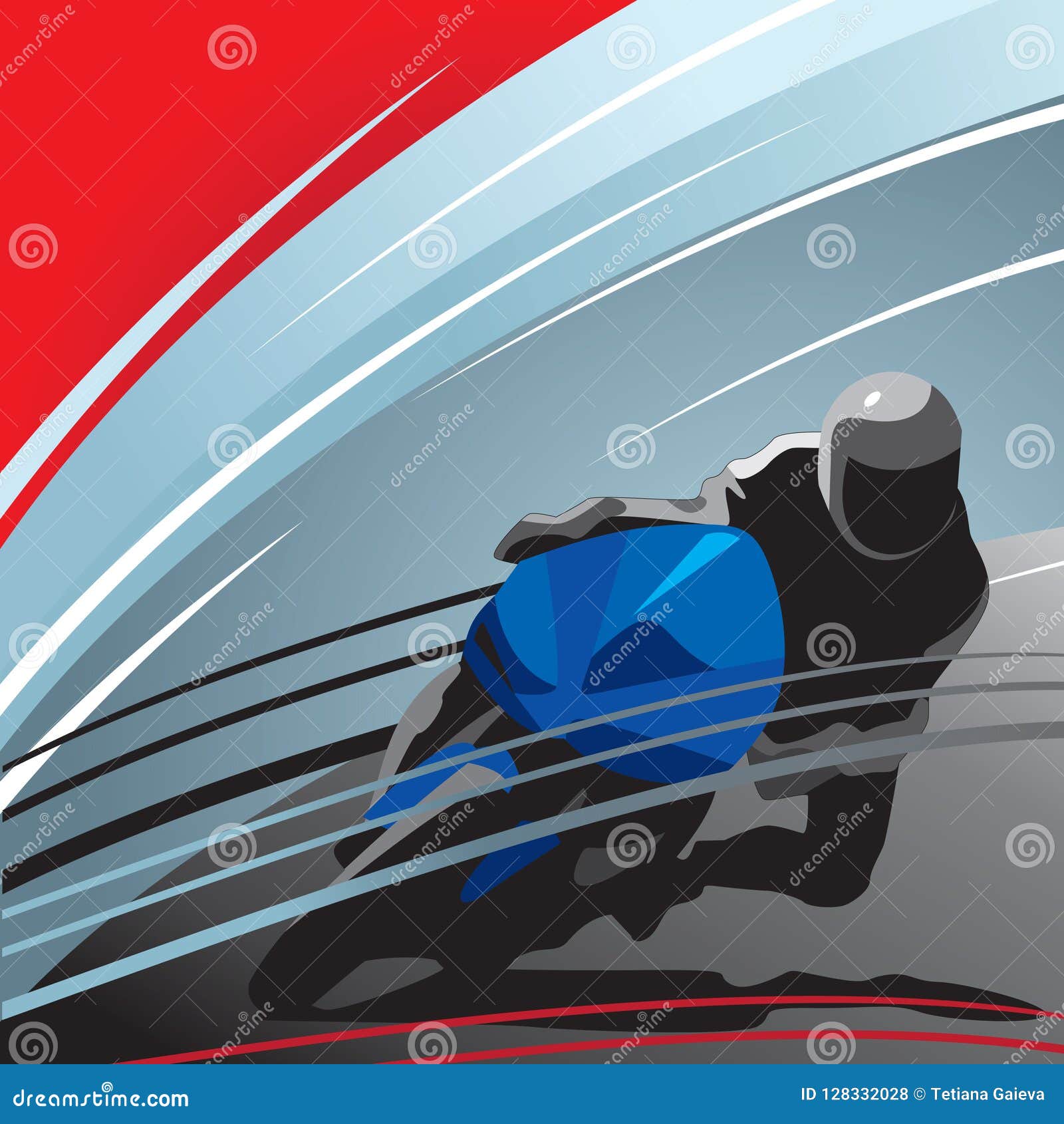 Motorcycle Racer Front View. Stock Vector - Illustration of flyer ...