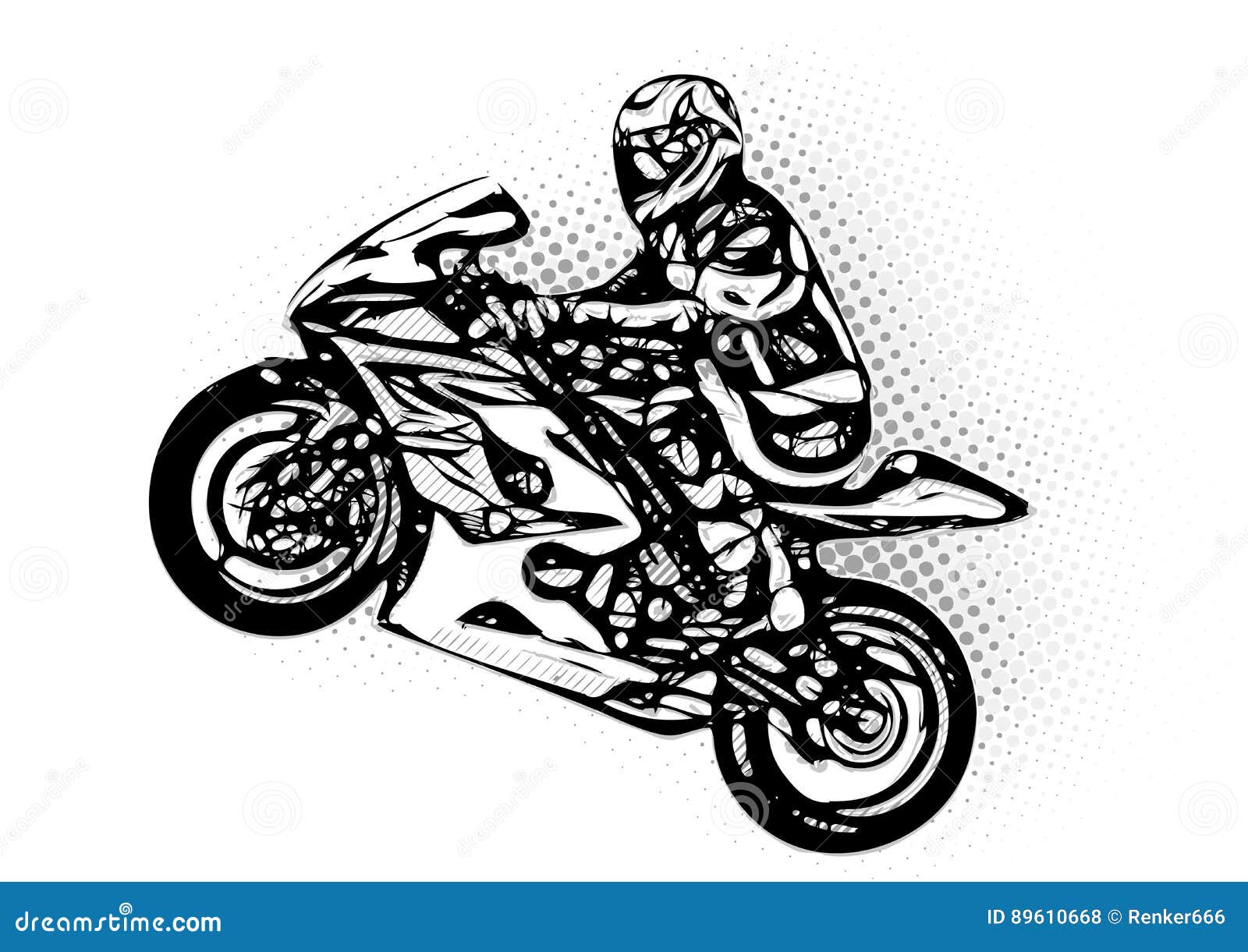 Motorcycle racer stock vector. Illustration of riding - 89610668