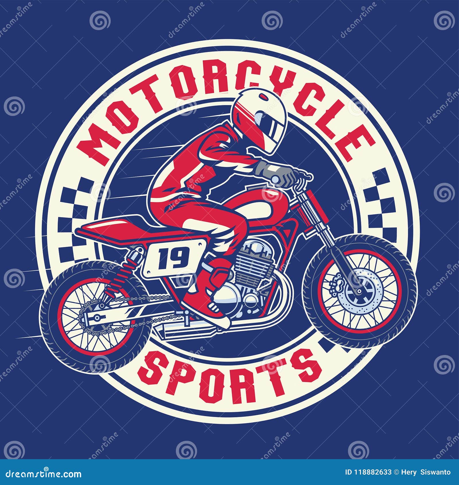 Motorcycle Racing Vector Hand Drawing | CartoonDealer.com #145980130