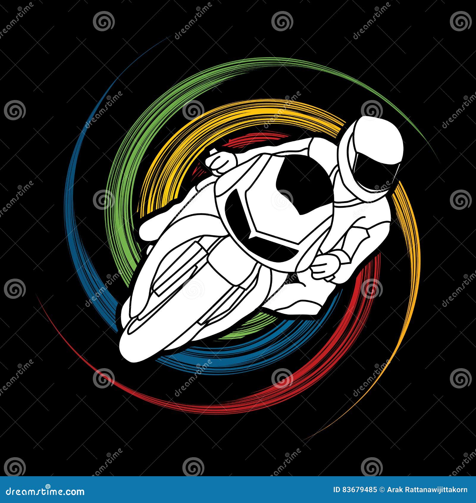 Motorcycle Racing graphic stock vector. Illustration of powerful - 83679485